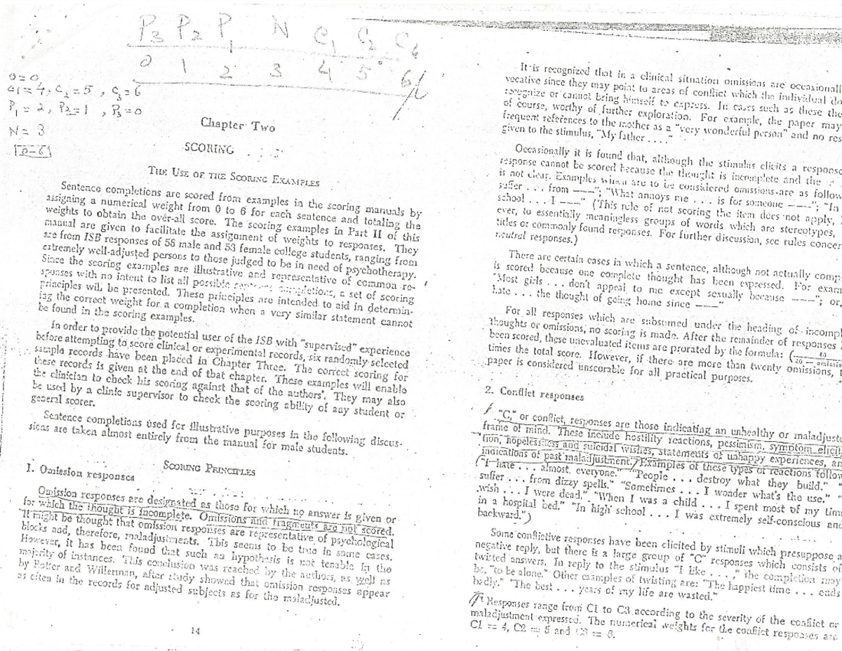 RISB Manual - Psychological Testing II - Studocu