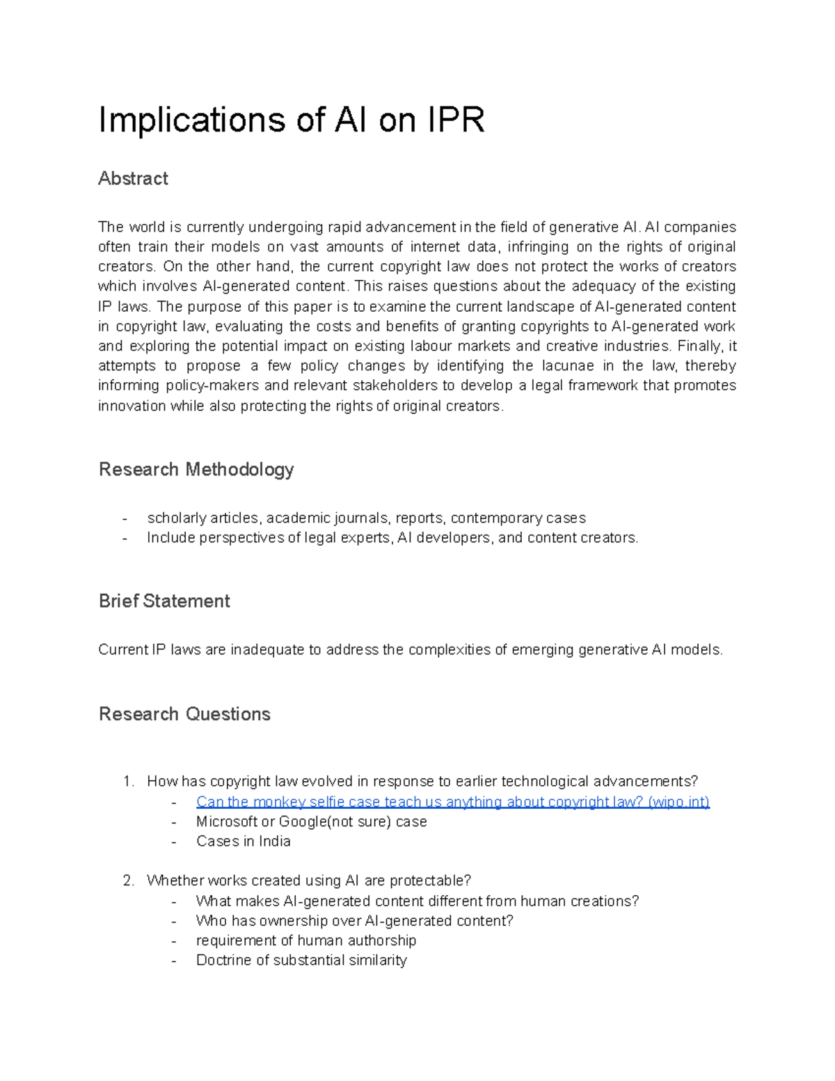 Implications of AI on IPR - Implications of AI on IPR Abstract The world is currently undergoing ...