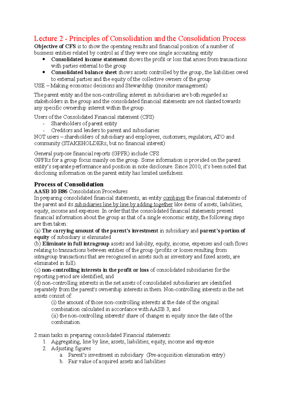 ACCT3011 Lecture 2 covering the tutorials and walkthrough - Lecture 2 ...