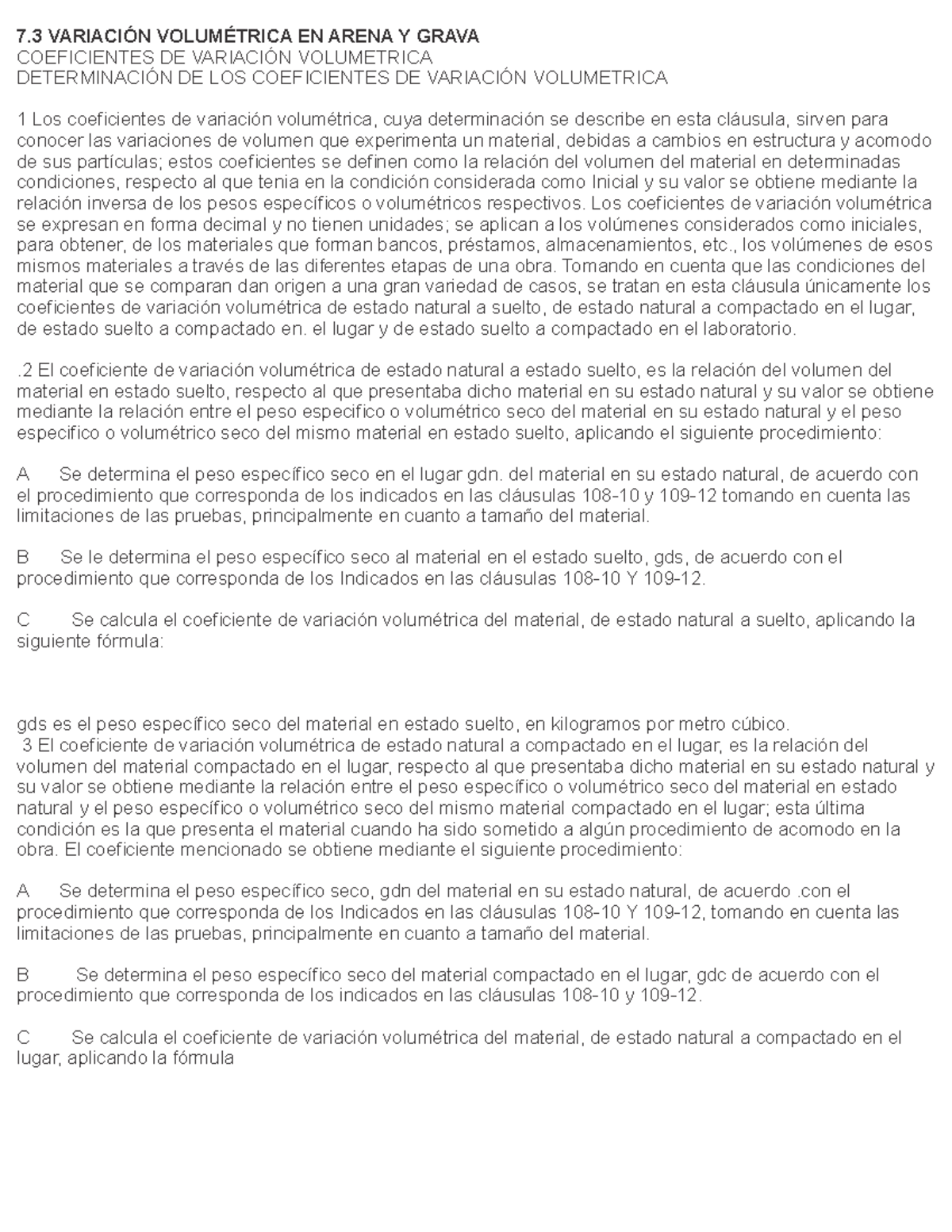Variacion Volumetrica Arena Y Grava - 7 VARIACIÓN VOLUMÉTRICA EN ARENA ...