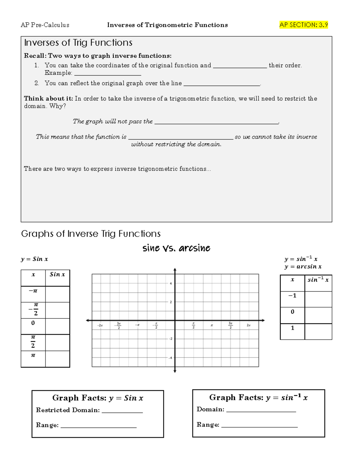 Kami Export - Veer Agarwal - AP Pre-Calculus Inverses of Trig Functions ...