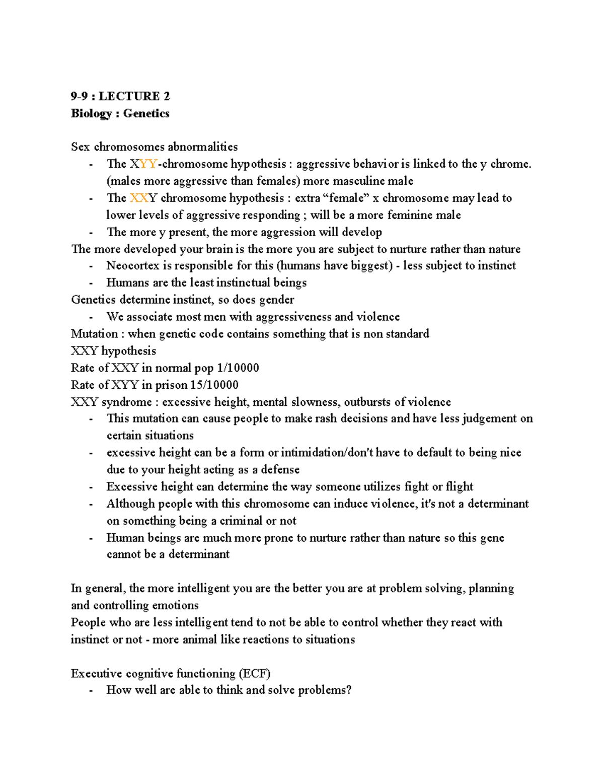 PERS 2002 - CH 2 - TOPALI - 9-9 : LECTURE 2 Biology : Genetics Sex ...