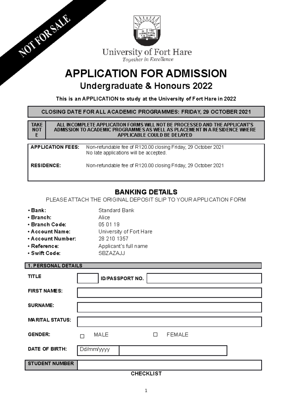 Application FOR Admission ( Final) - APPLICATION FOR ADMISSION ...