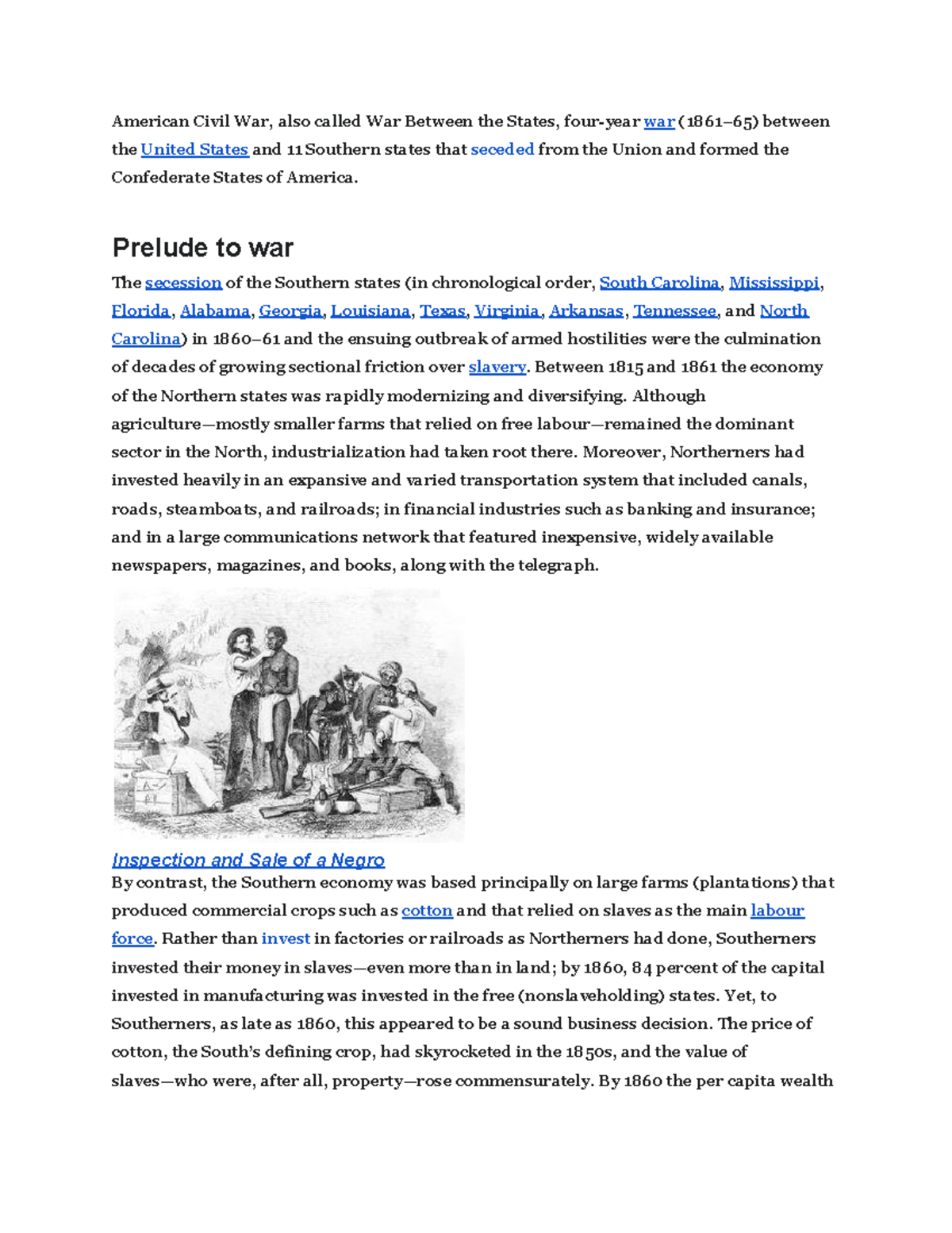 Civil war era 2 - notes - American Civil War, also called War Between ...