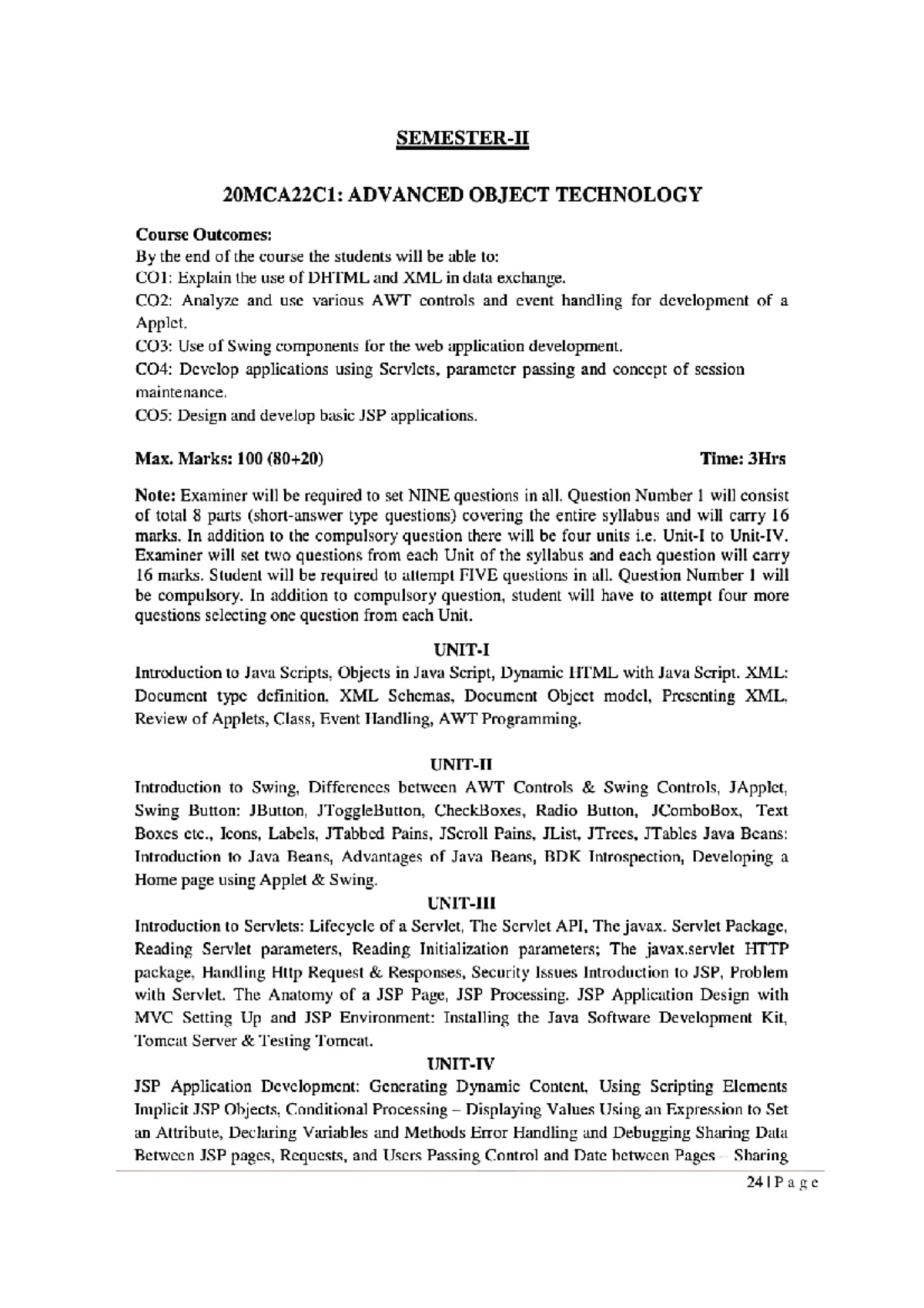 2nd sem syllabus - Masters In Computer Applications - Studocu