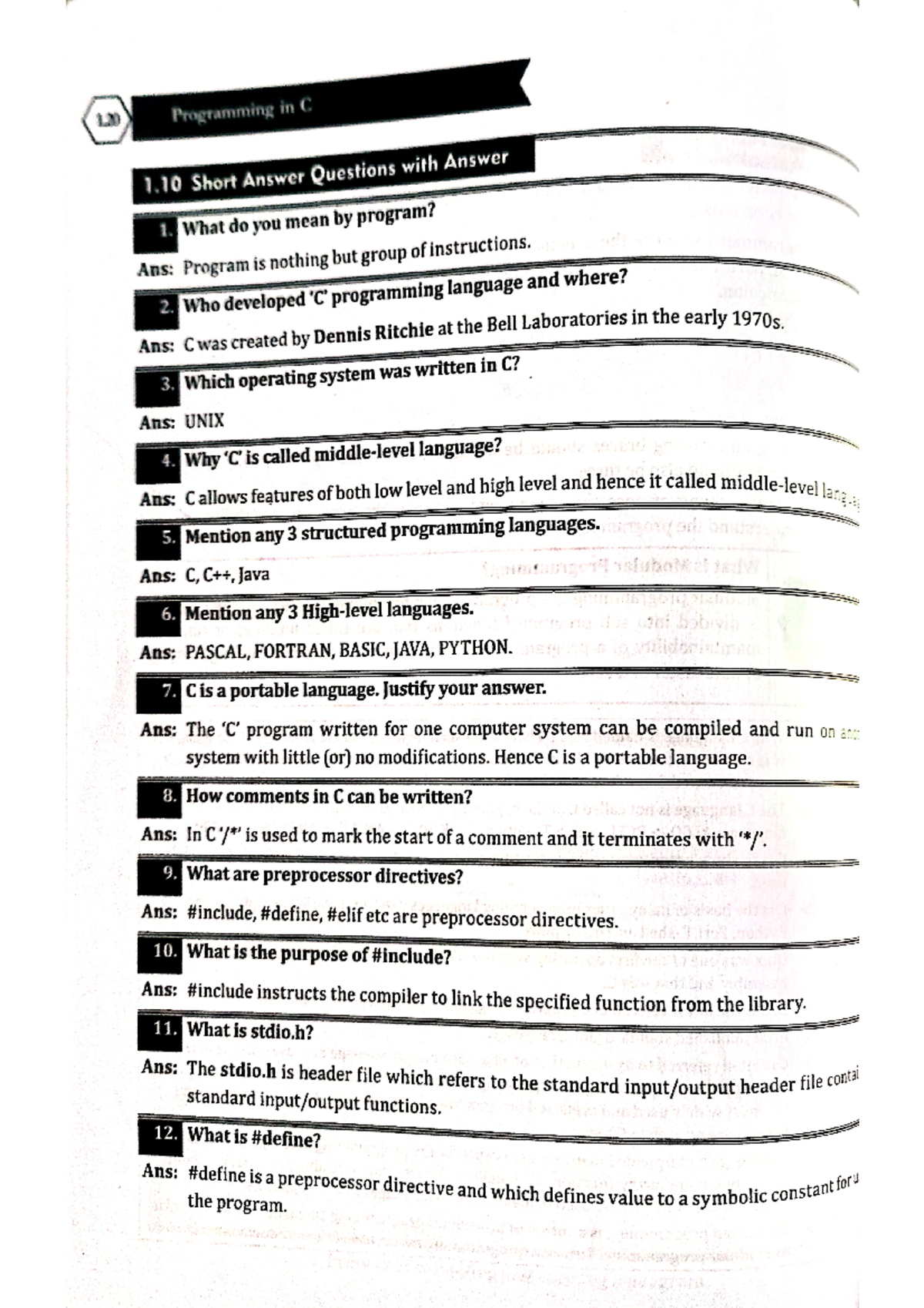 C Programming-1 - BCA - Studocu