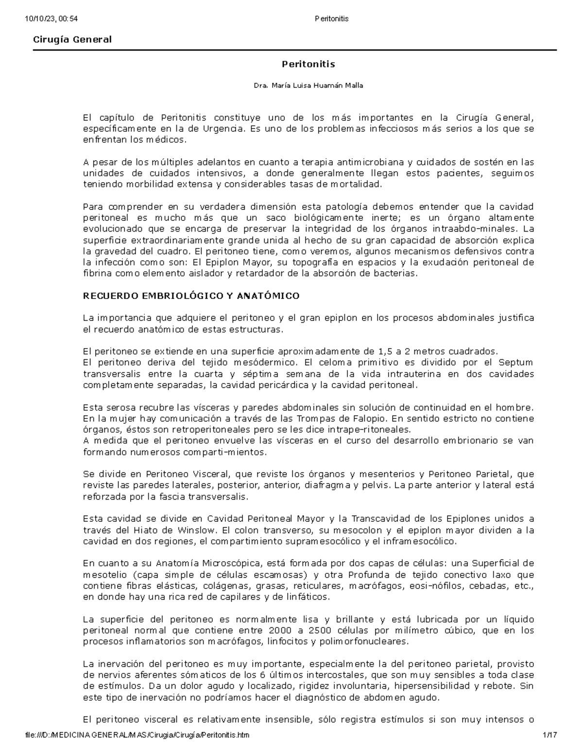 Peritonitis - definicion, clasificacion, fisiopatologia, etiologia ...