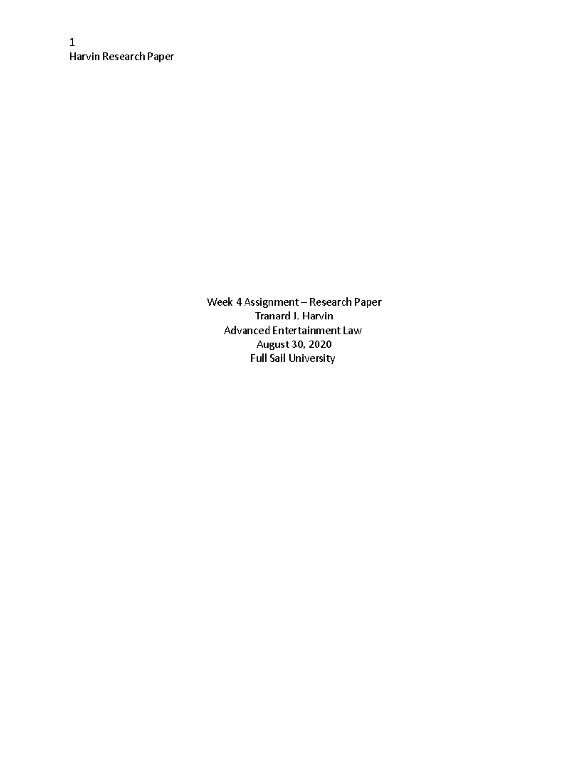 Week 4 Assignment – Research Paper - Week 4 Assignment – Research Paper ...