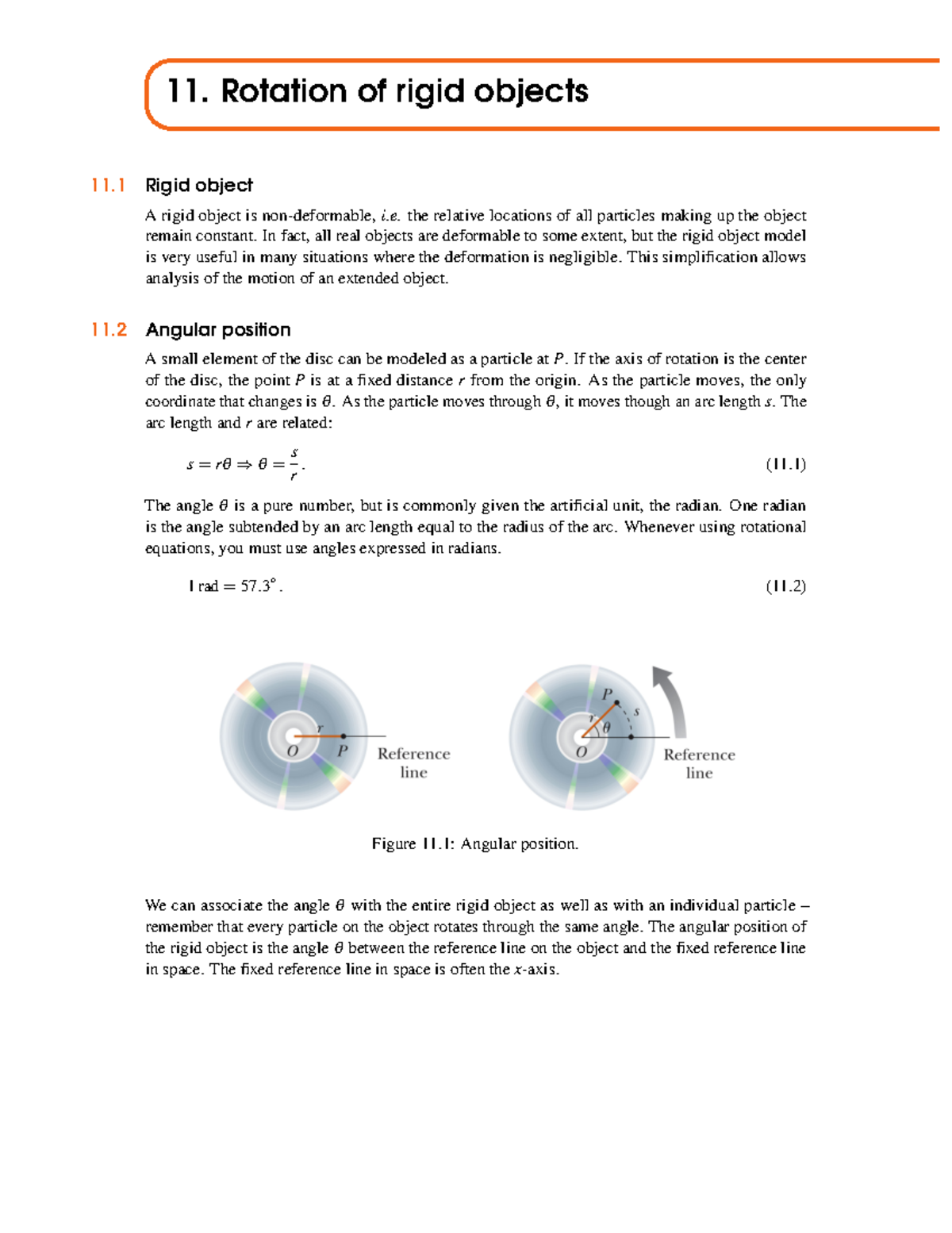 Week 11 - Lecture notes 11 - 11. Rotation of rigid objects 11 Rigid ...