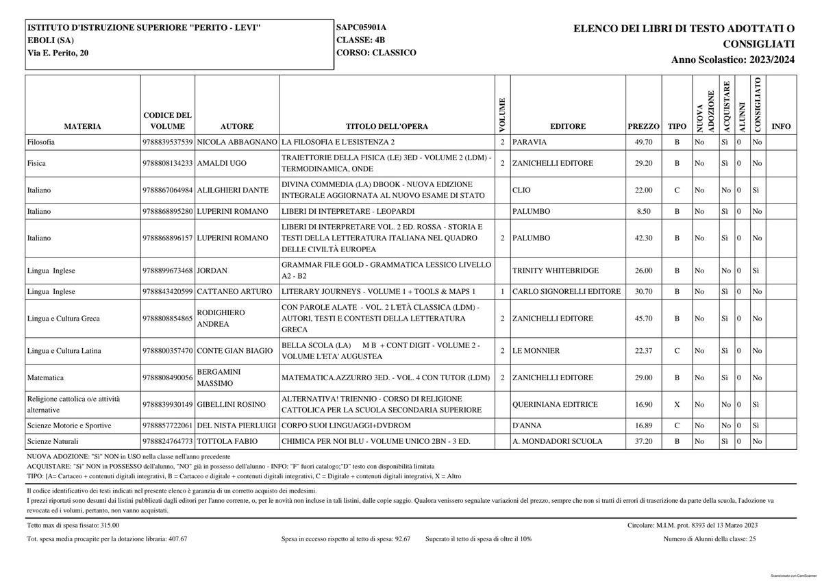 Liceo Classico - Libri di Testo A.S. 2023-24 0 - Lingua e Letteratura ... Liceo Classico - Libri di Testo A.S. 2023-24 0 - Lingua e Letteratura ...