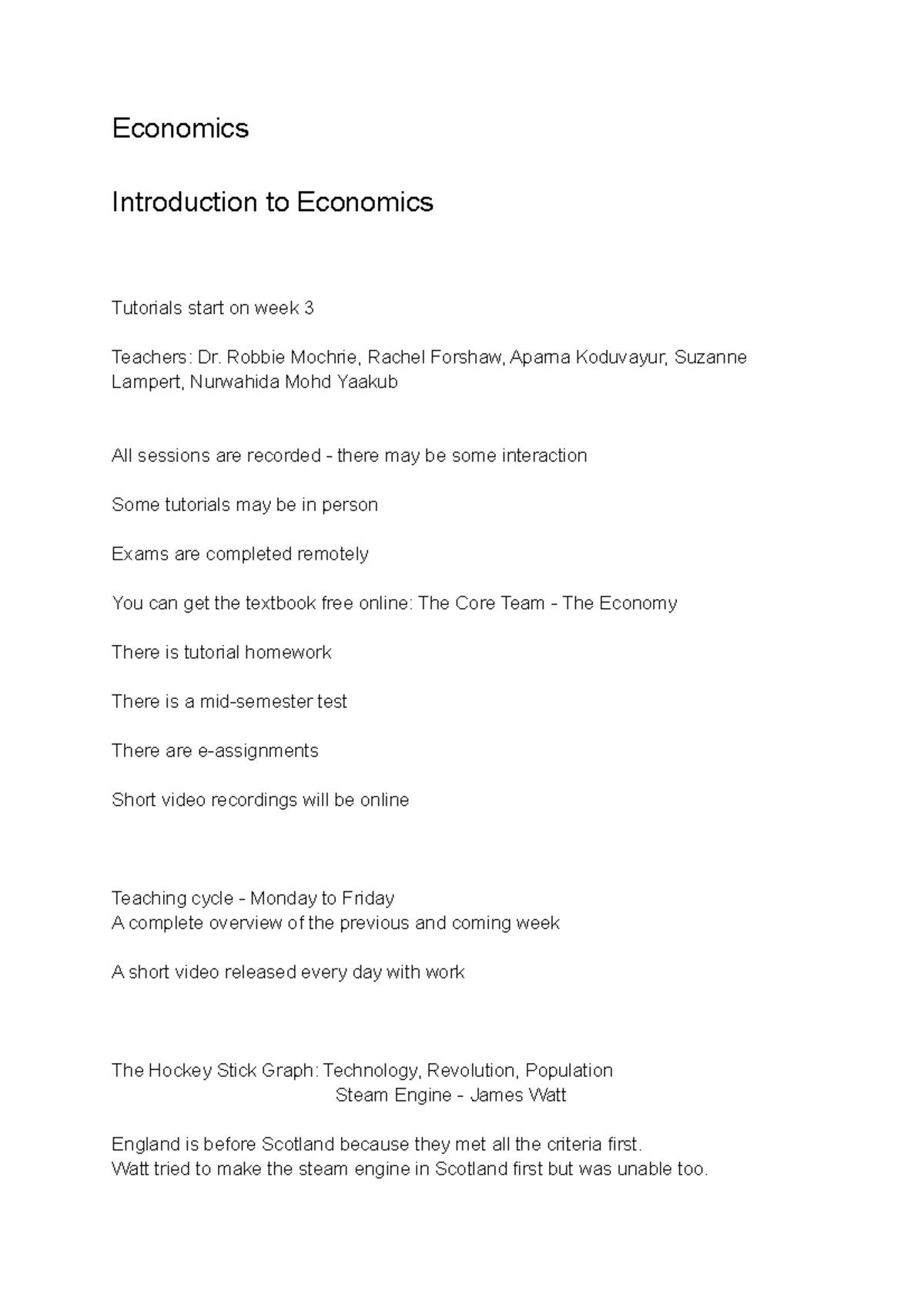 Economics - L1-4 - Lecture notes 1-4 - Economics Introduction to ...
