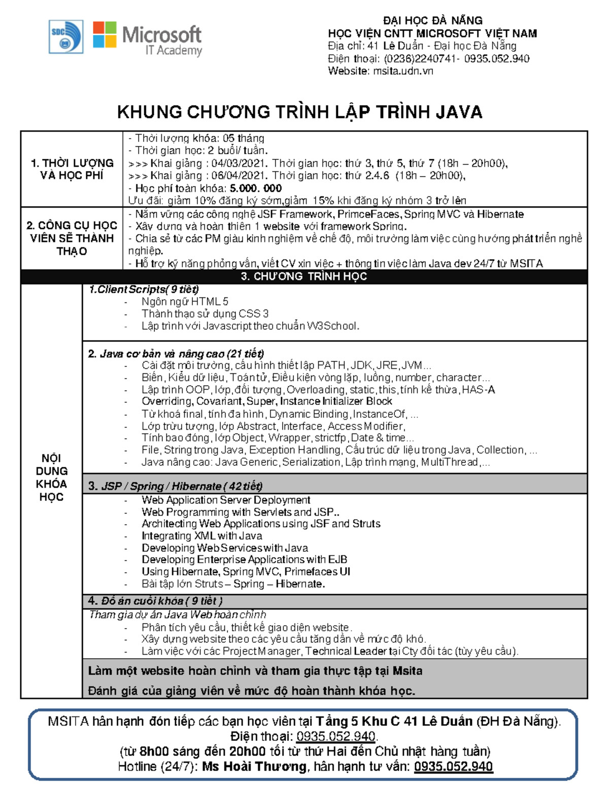 Java outline 2021 - đại học bách khoa đà nẵng,điện tử-viễn thông, tổ ...
