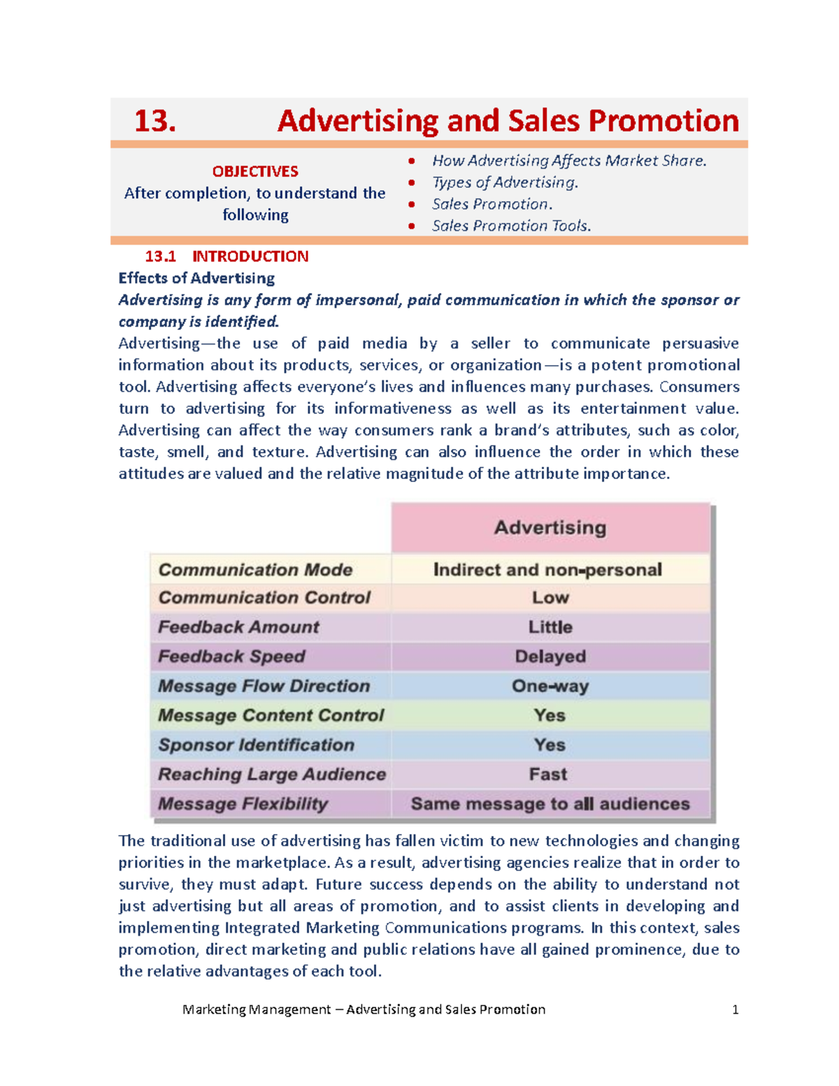 Marketing 13 - Research Methods - 13. Advertising and Sales Promotion ...