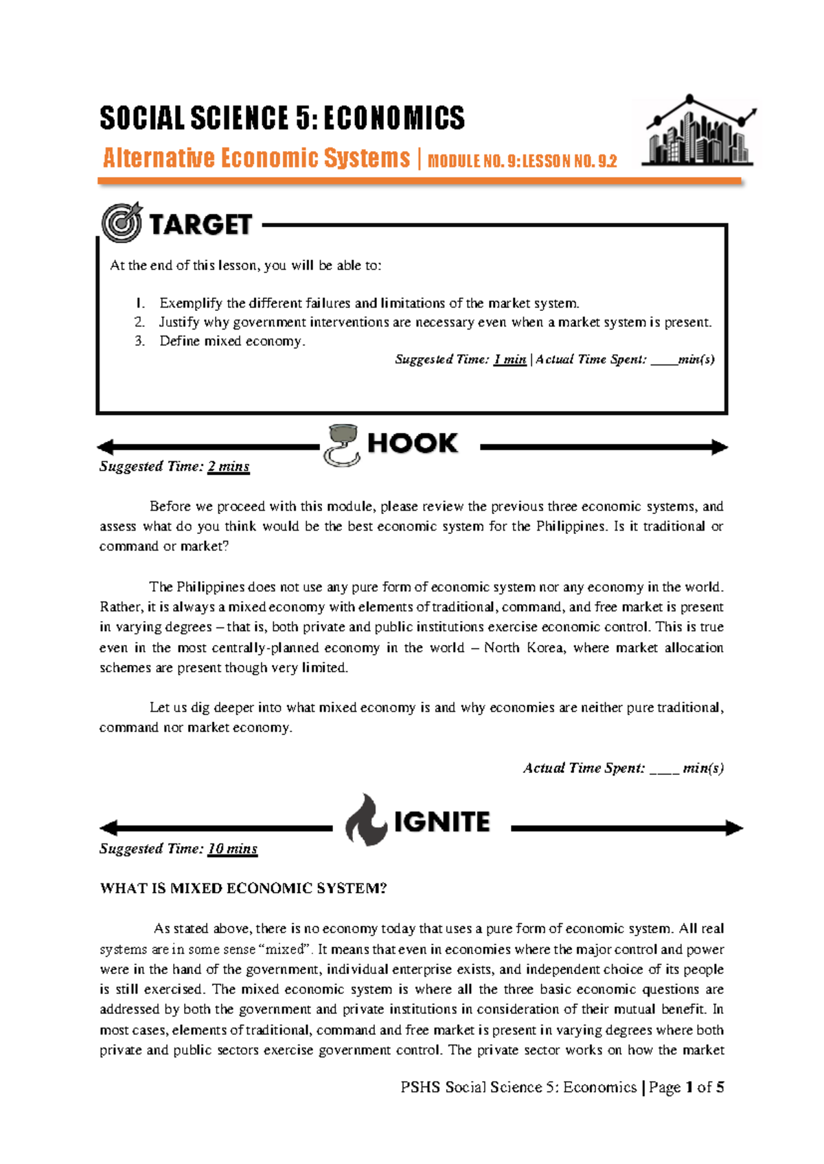 Lesson 9-9.2 Market Economy and Mixed Economy - SOCIAL SCIENCE 5 ...