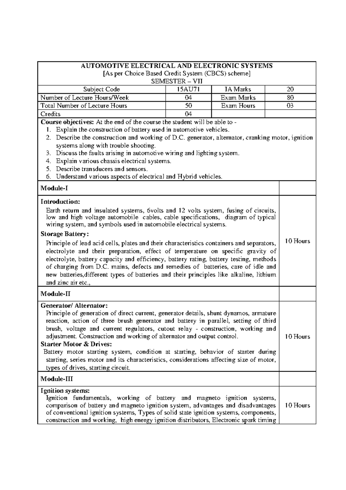 B.E. Automobile Engineering updated on 22 - AUTOMOTIVE ELECTRICAL AND ...