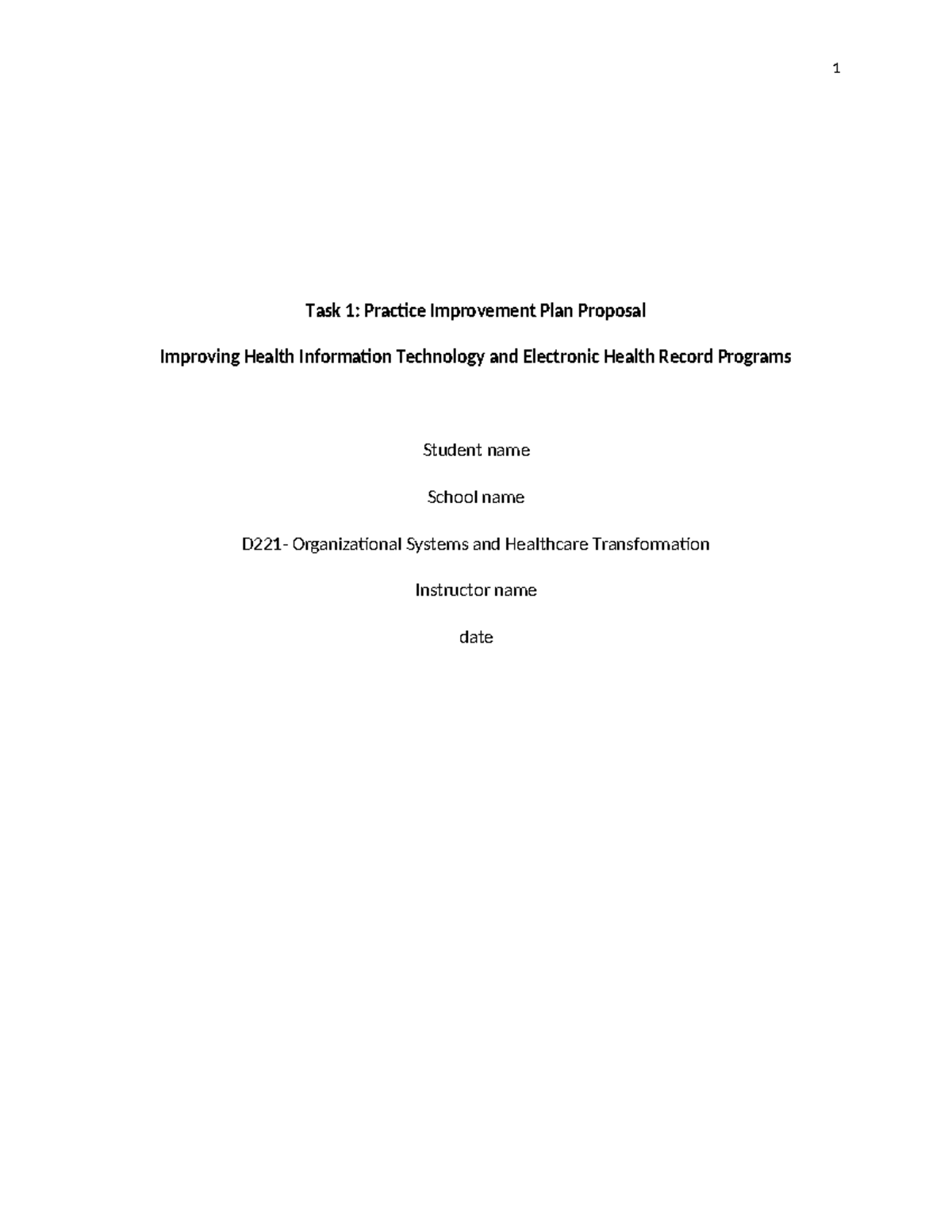 D221 paper - performance assessment d221 passed first attempt - Task 1 ...