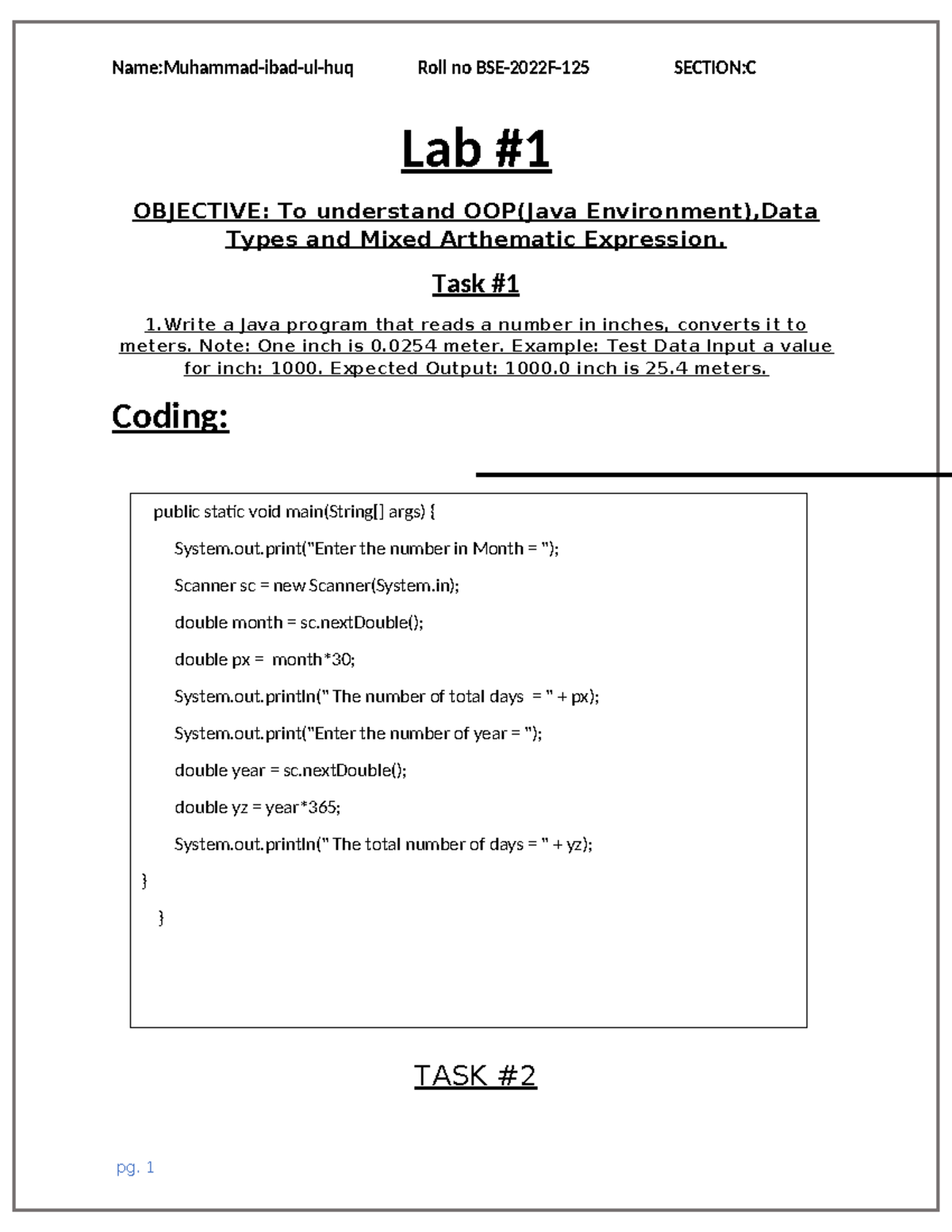 Report analysis - Name:Muhammad-ibad-ul-huq Roll no BSE-2022F-125 SECTION:C Lab OBJECTIVE: To ...