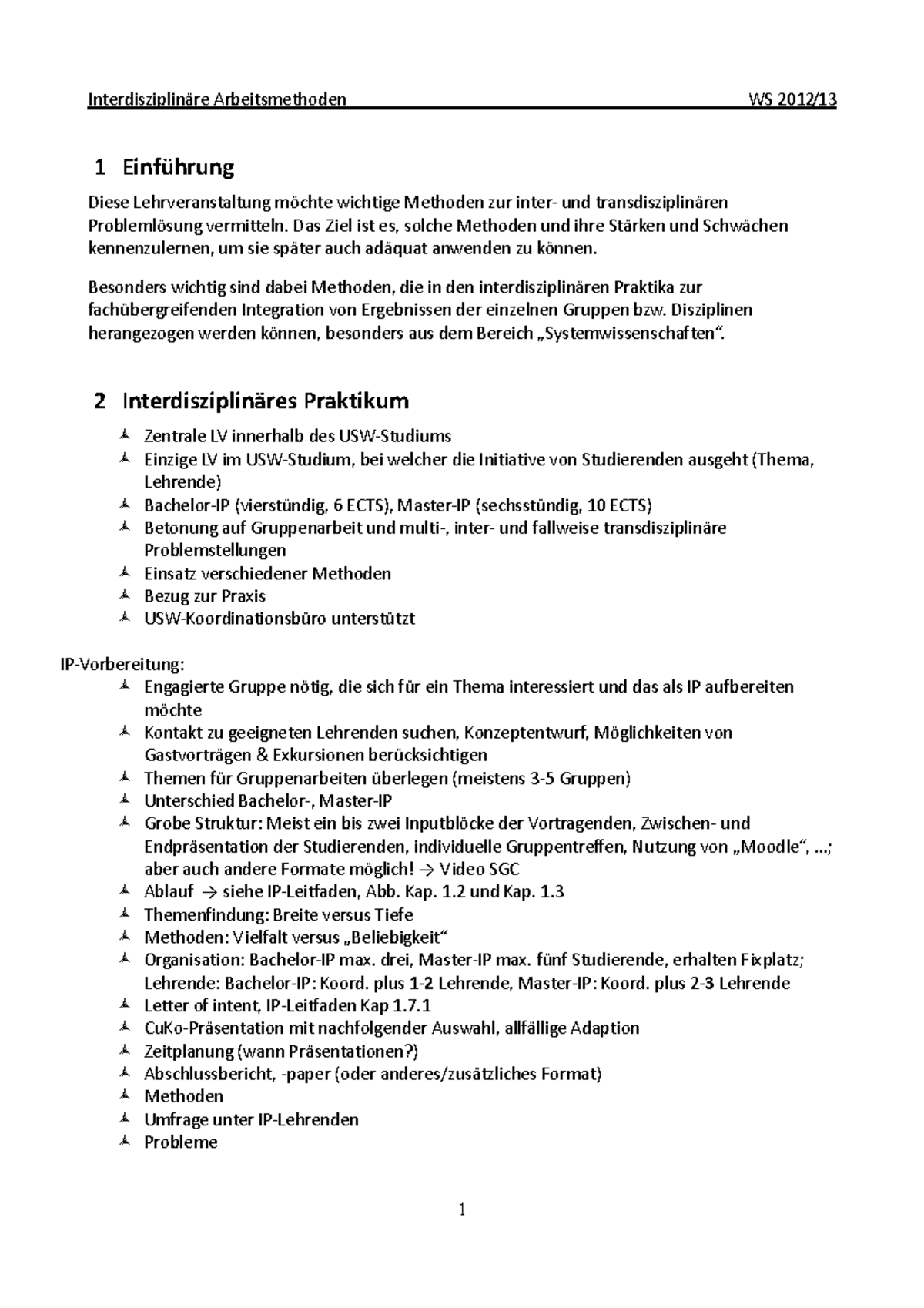 Zusammenfassung - Warning: TT: undefined function: 32 1 Einführung Diese Lehrveranstaltung ...