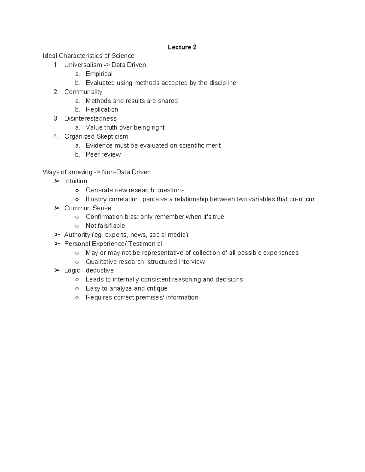 Quiz 1 - Summary Methods in Behavioural Research - Lecture 2 Ideal ...