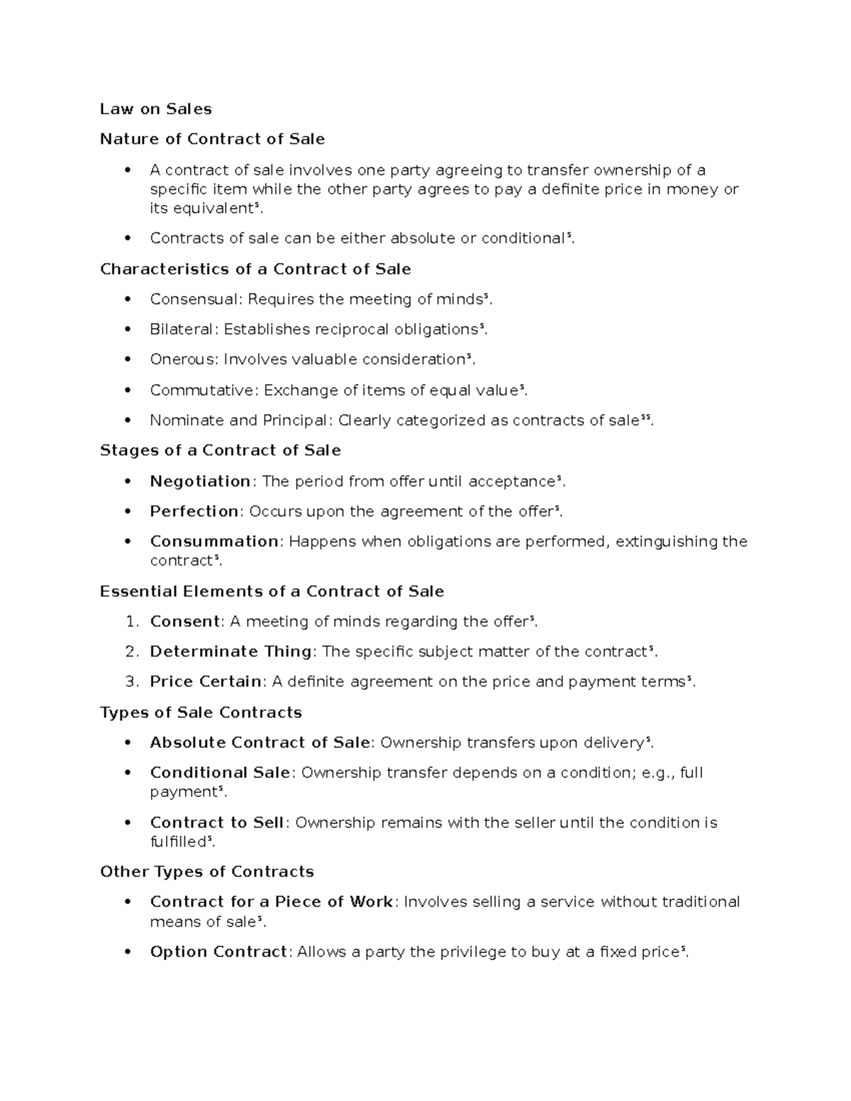Law on Sales ppt summary - Law on Sales Nature of Contract of Sale A ...