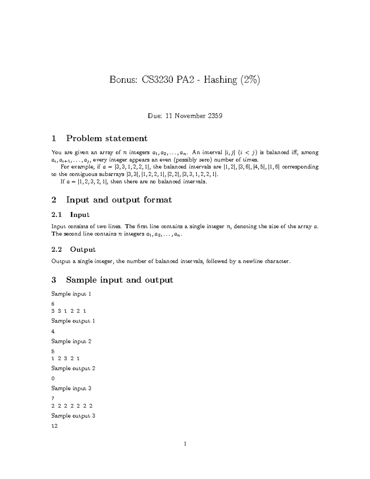 CS3230 Optional PA2 - Bonus: CS3230 PA2 - Hashing (2%) Due: 11 November ...