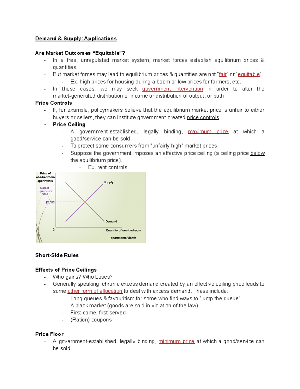 Demand and Supply: Applications - Demand & Supply: Applications Are ...