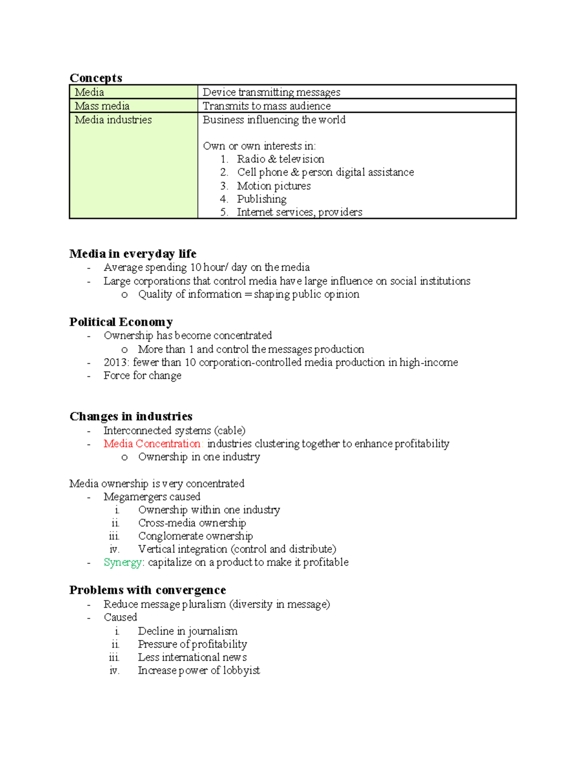 Problems in the media - Concepts Media Device transmitting messages ...