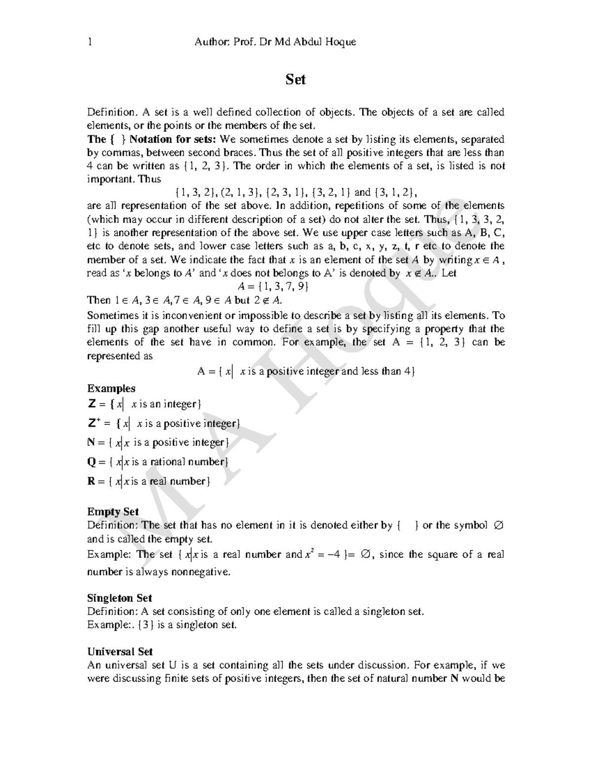 introduction to sets - Set Definition. A set is a well defined ...