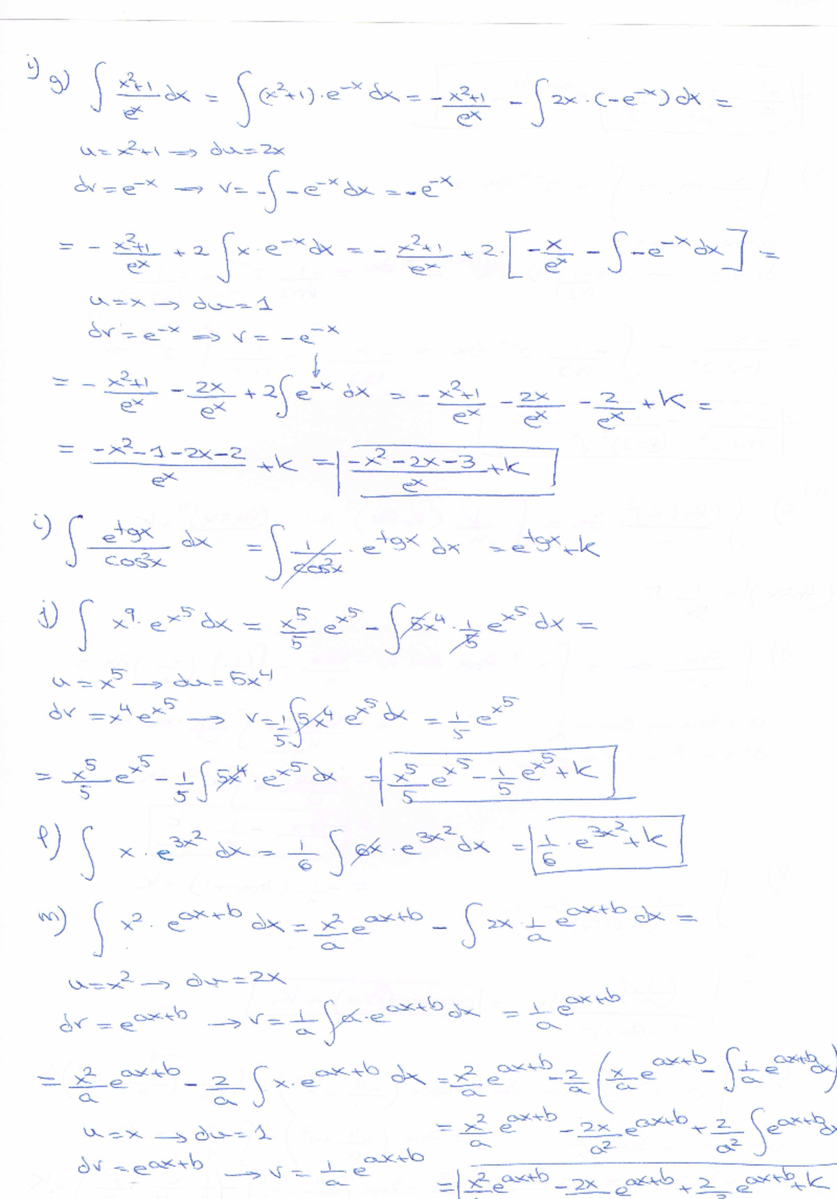 Integralak (Derrigorrezko ariketen ebazpena) - Matematicas II - Studocu