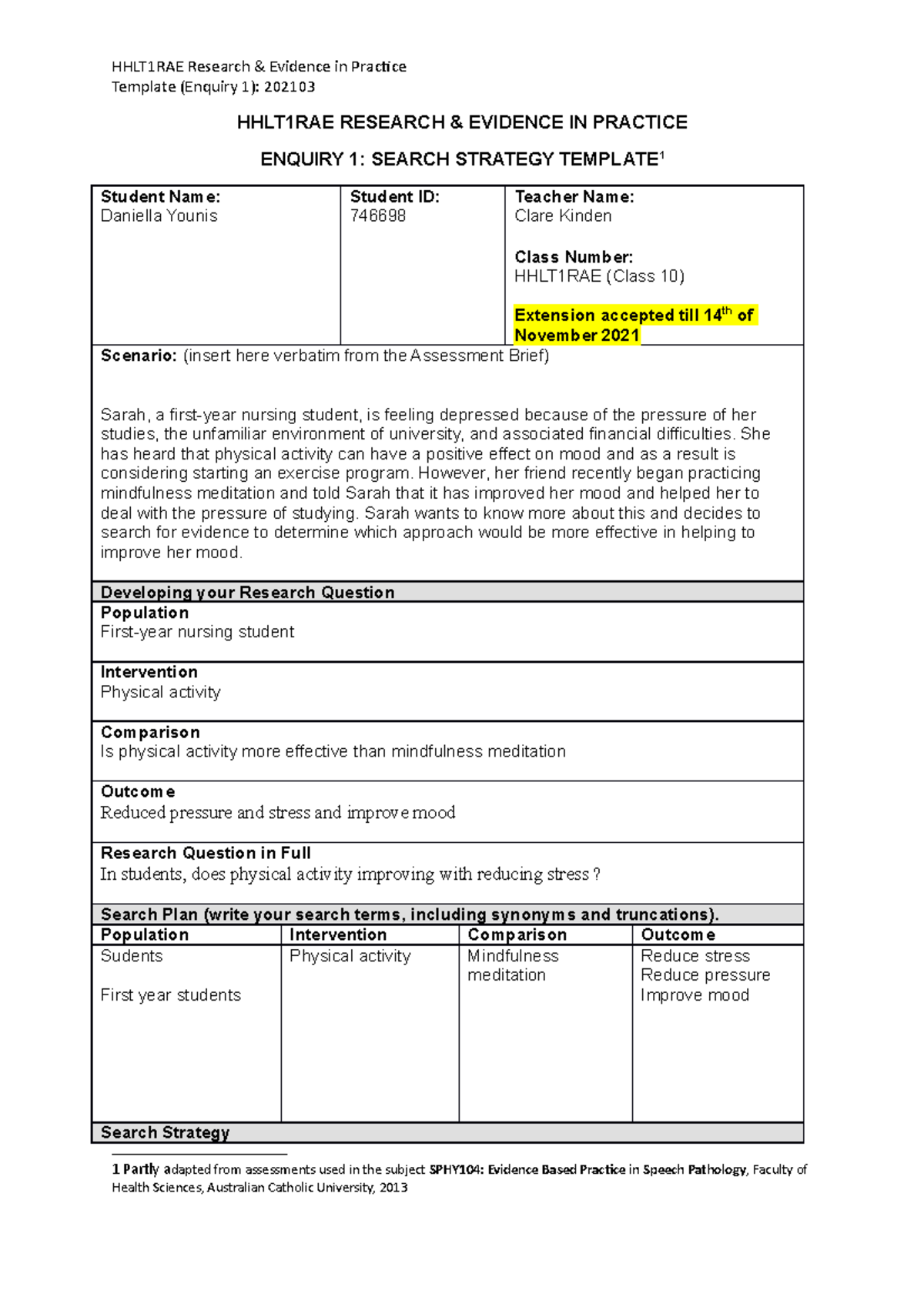 RAE Assessment 1 - Assignment task for the subject, for English ...