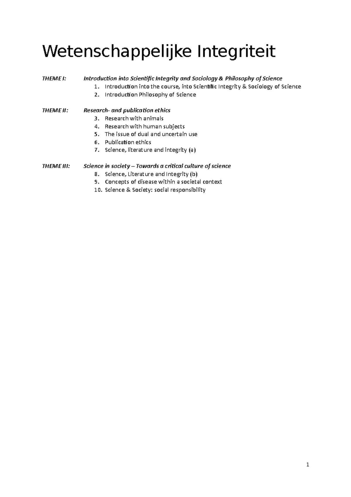 Wetenschappelijke Integriteit - Introduction into the course, into ...