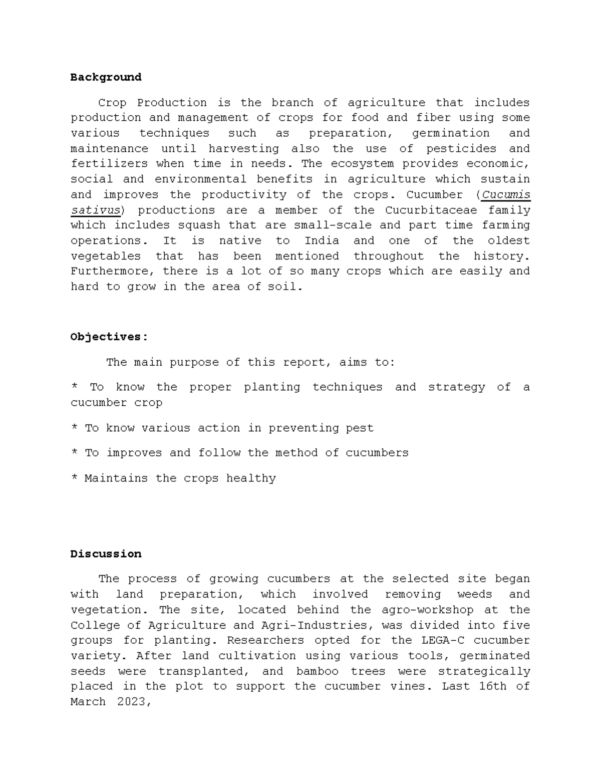 Group 2 EFG4 Narrative-report-2 - Background Crop Production is the ...