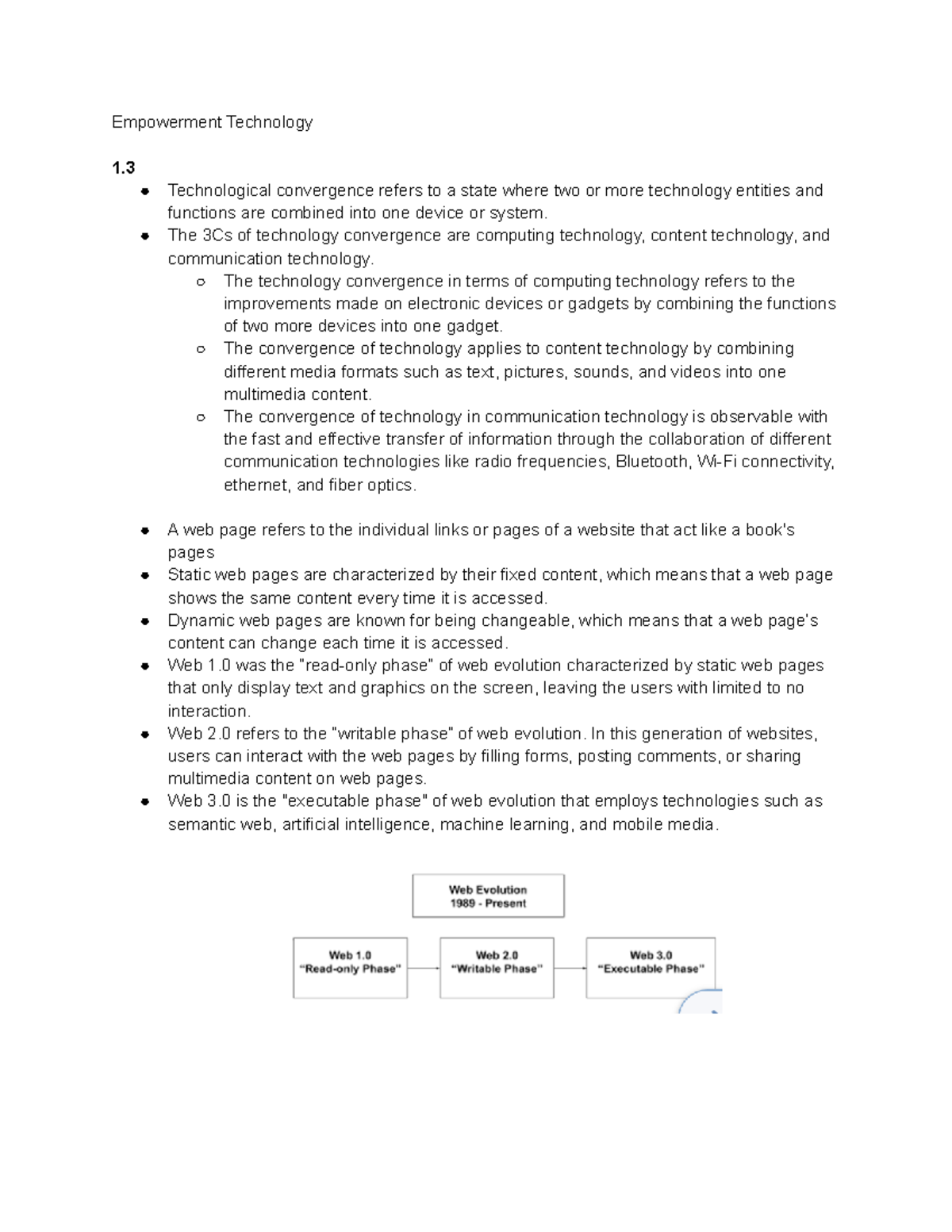 Etech Reviewer - Empowerment Technology 1. Technological convergence ...