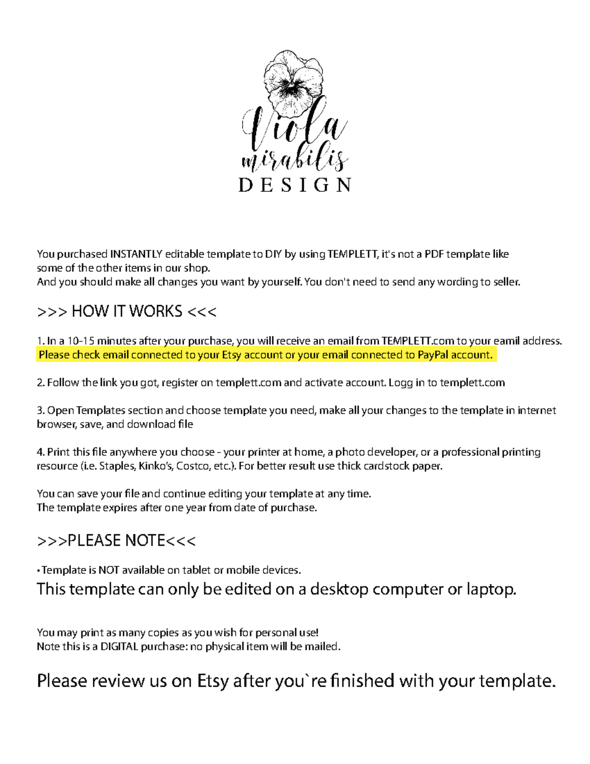 HOW TO GET YOUR Template READ ME - You purchased INSTANTLY editable ...