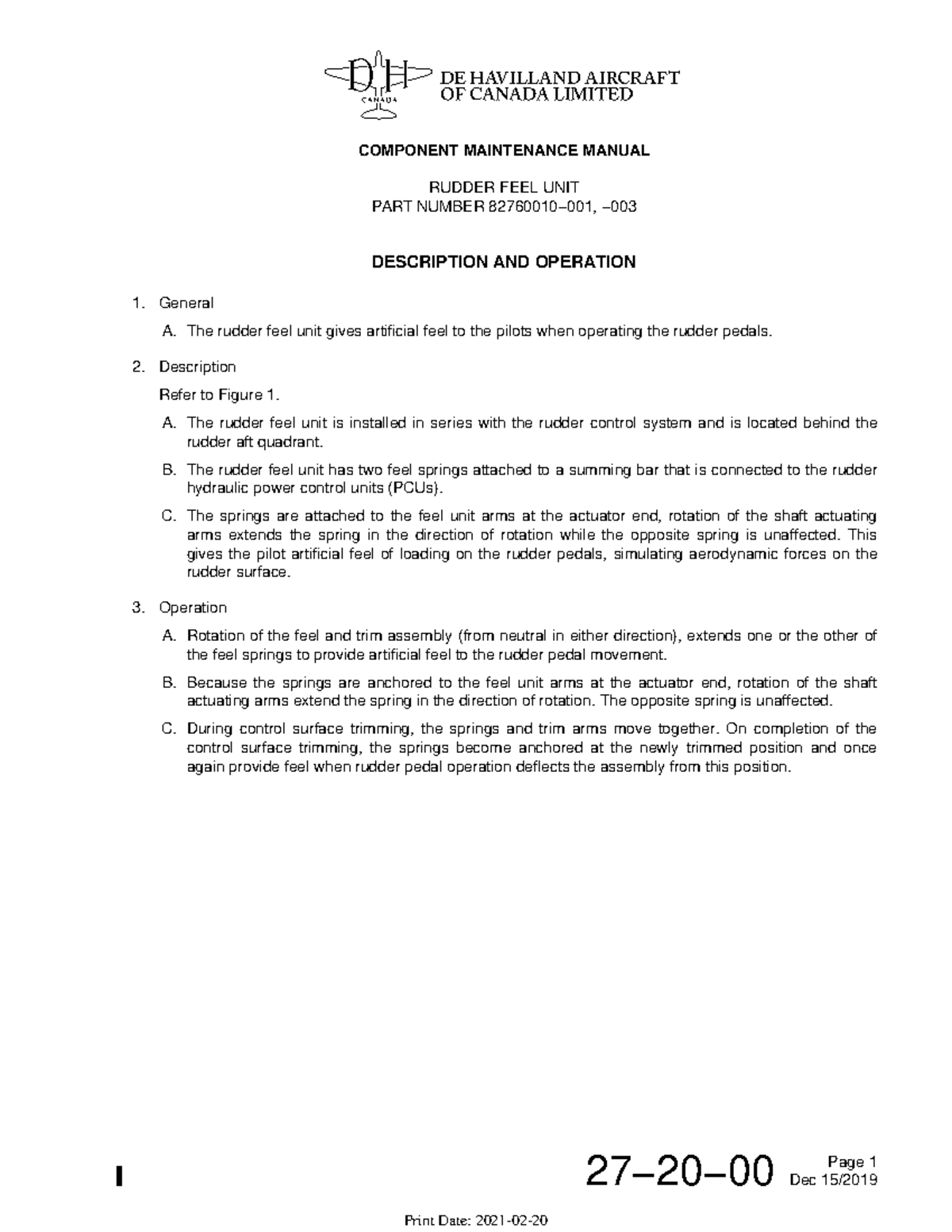 Q100 - aviator - Print Date: 2021-02- DESCRIPTION AND OPERATION General ...