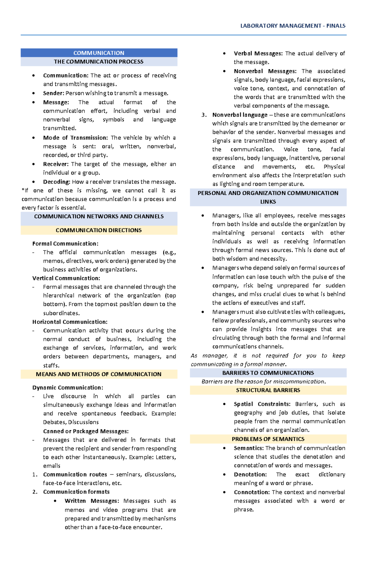 MEDICAL LABORATORY SCIENCE - LABMAN COMMUNICATION - LABORATORY ...