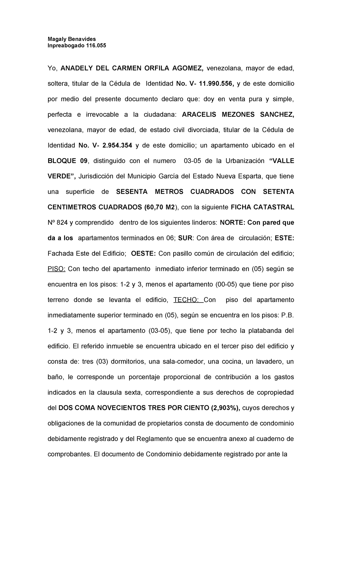 Doc compra venta - aprovechar este archivo para veneficio - Magaly ...