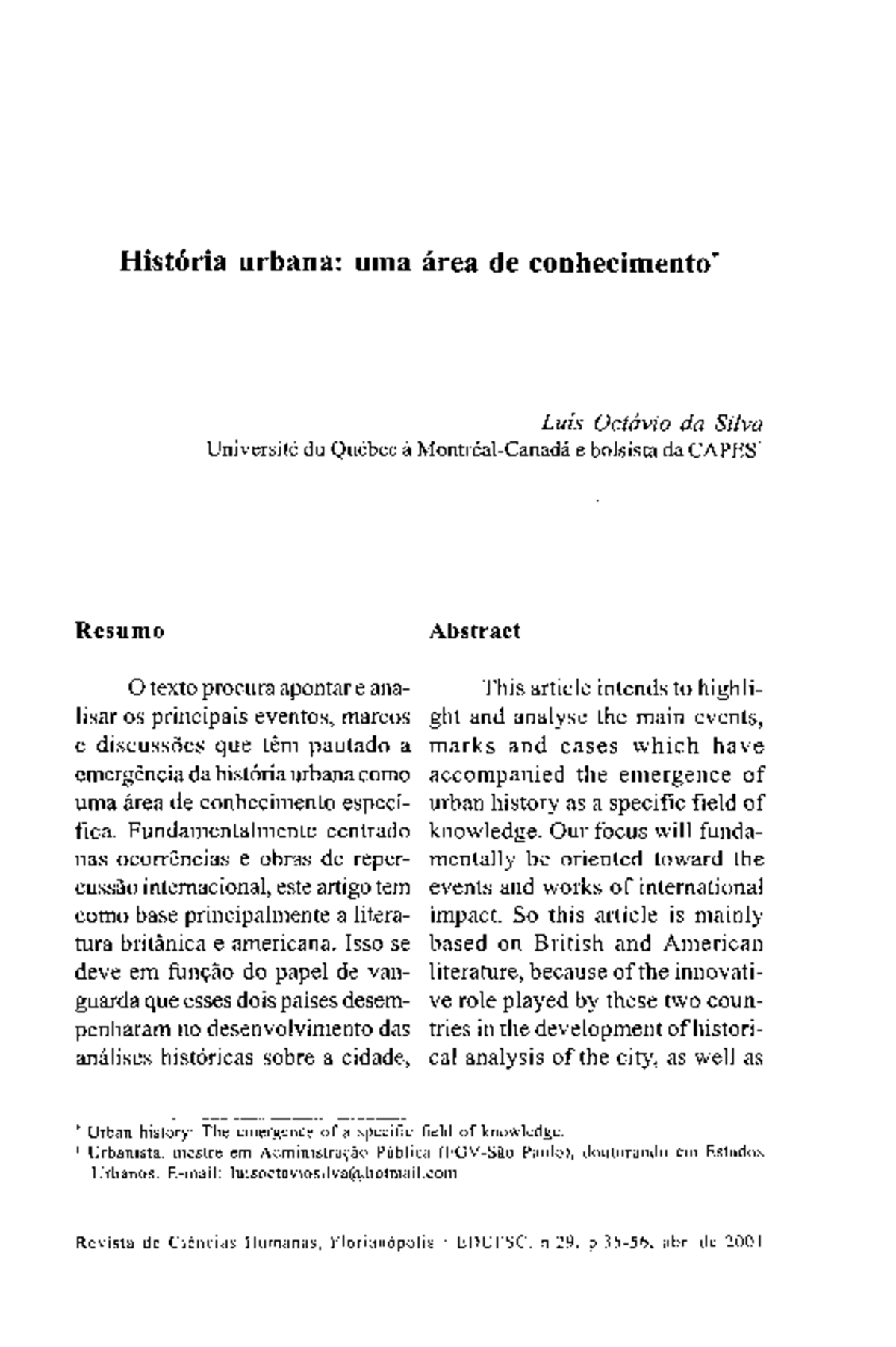 Anabriza,+35-56 - História urbana: uma área de conhecimento* Luis ...