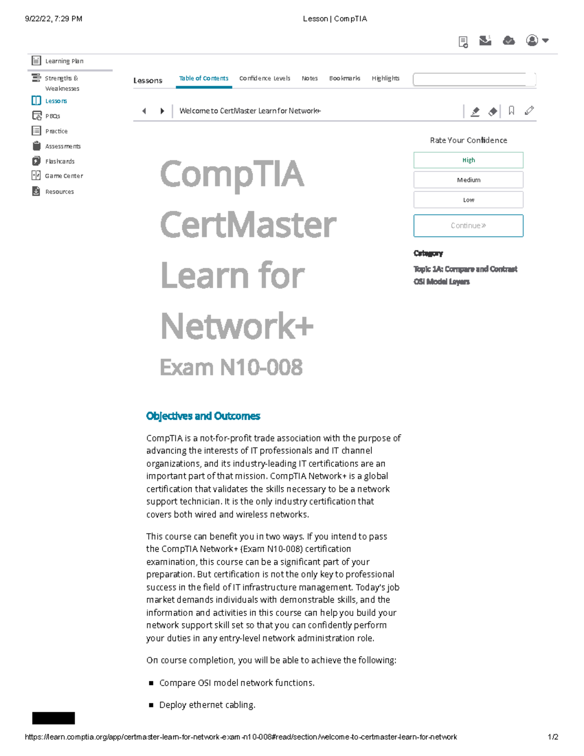WGU C480 Chapter 1 1 - ####### 9/22/22, 7:29 PM Lesson | CompTIA ####### - Studocu
