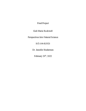 SCI 100 Module One Activity Template - Ensure the article meets the ...