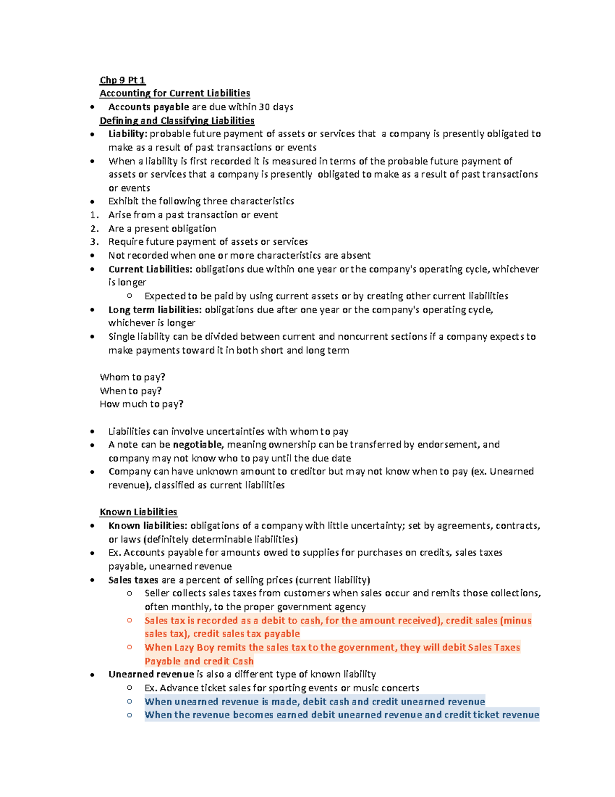 Chp 9 Pt 1 - Chp 9 - ACCT 201 - Howard - Studocu