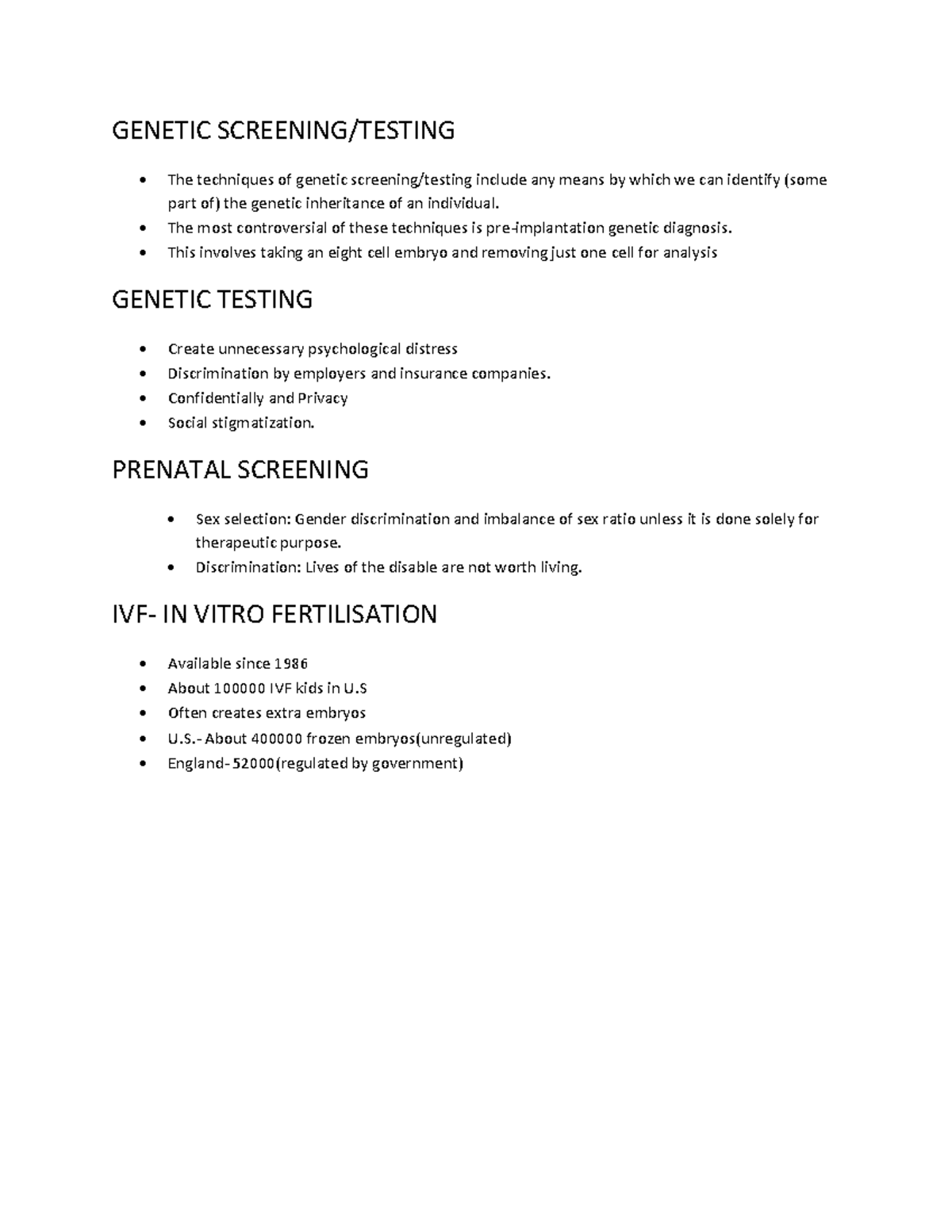 Genetic Screening - GENETIC SCREENING/TESTING The techniques of genetic ...