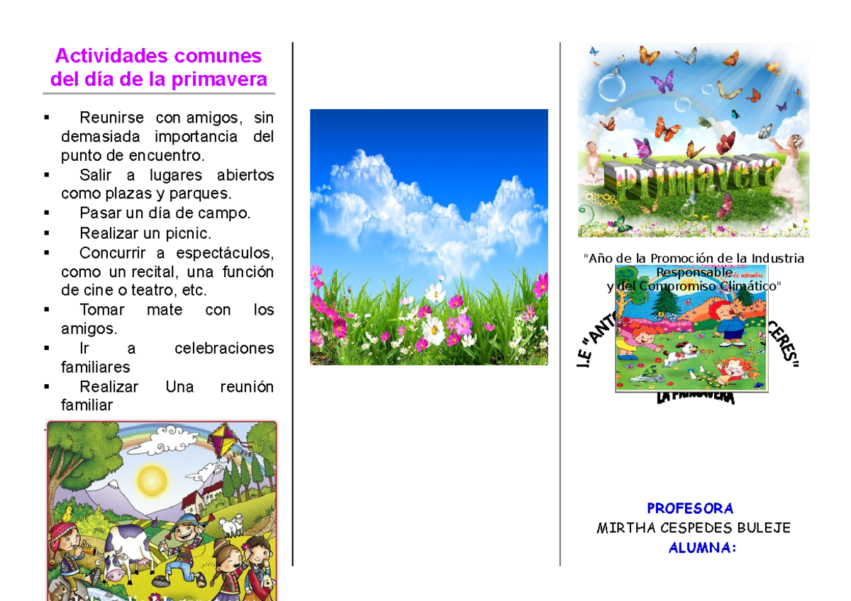 239170554 Triptico La Primavera - Actividades comunes del día de la ...