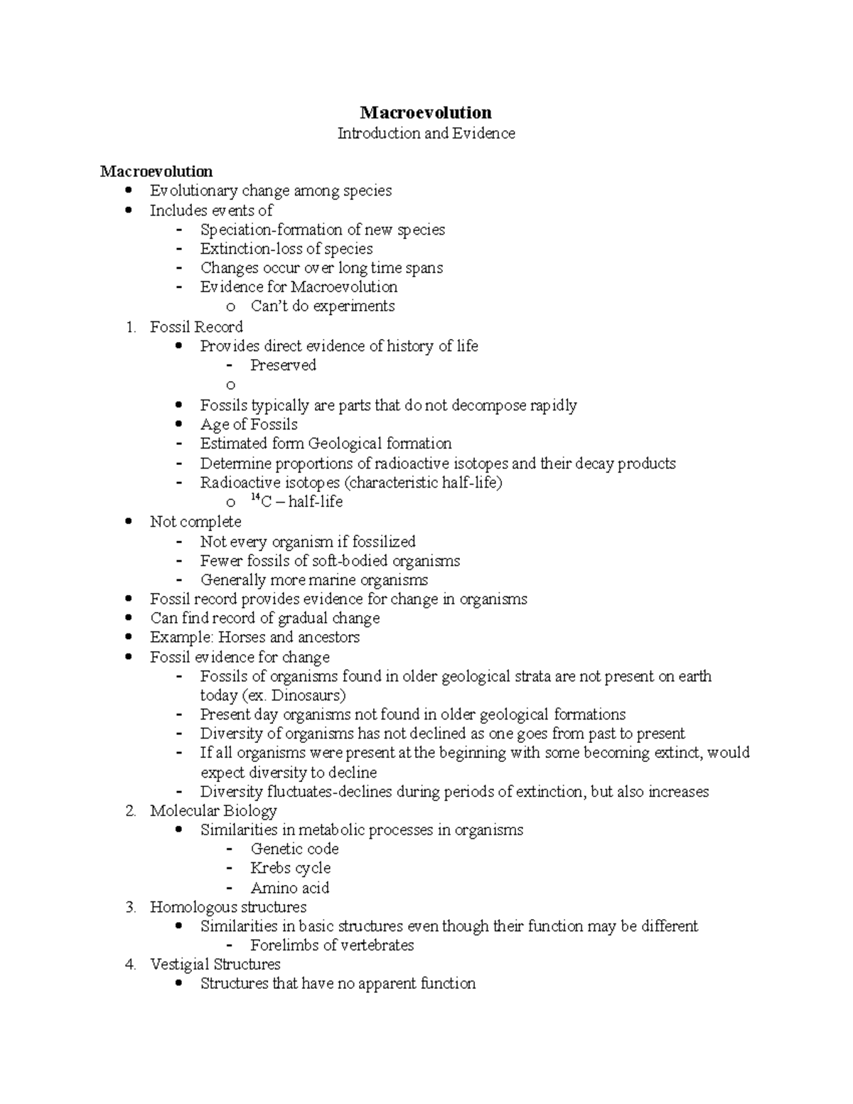 Biology Ch. 21 part 2 - Macroevolution Introduction and Evidence ...