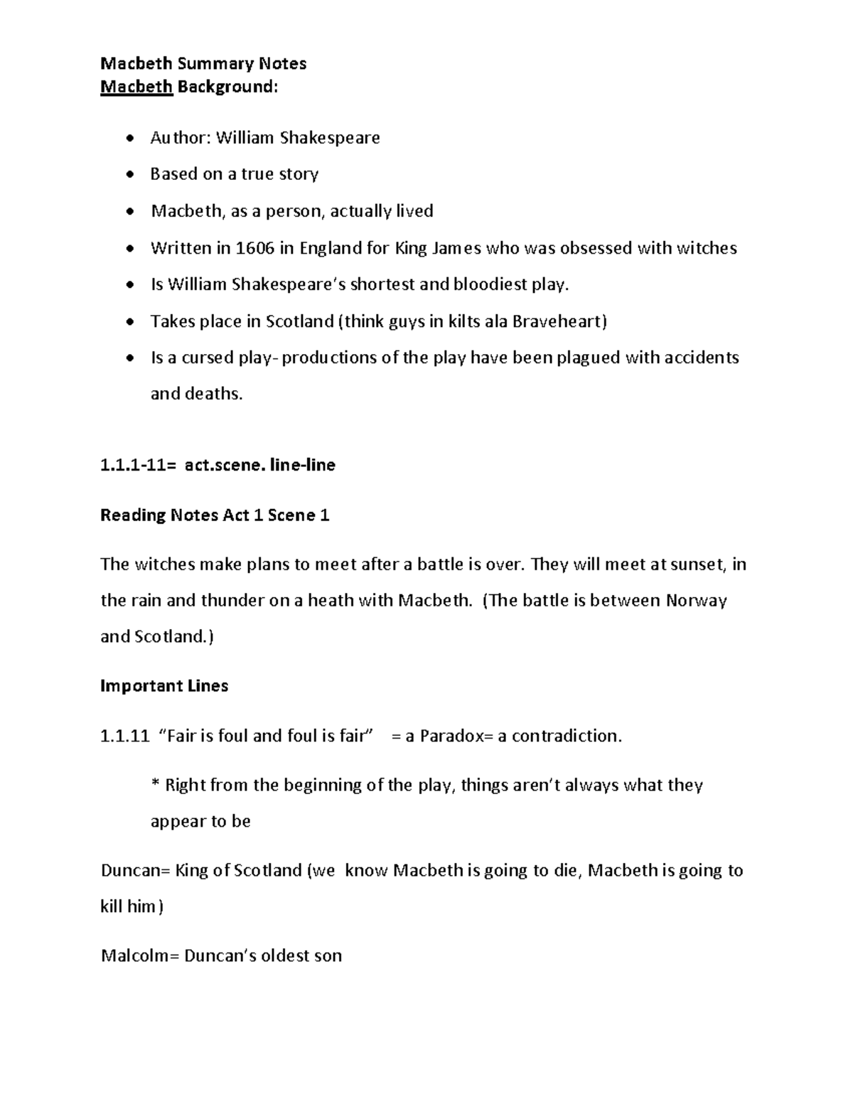 Mac beth - school book - Macbeth Author: William Shakespeare Background ...