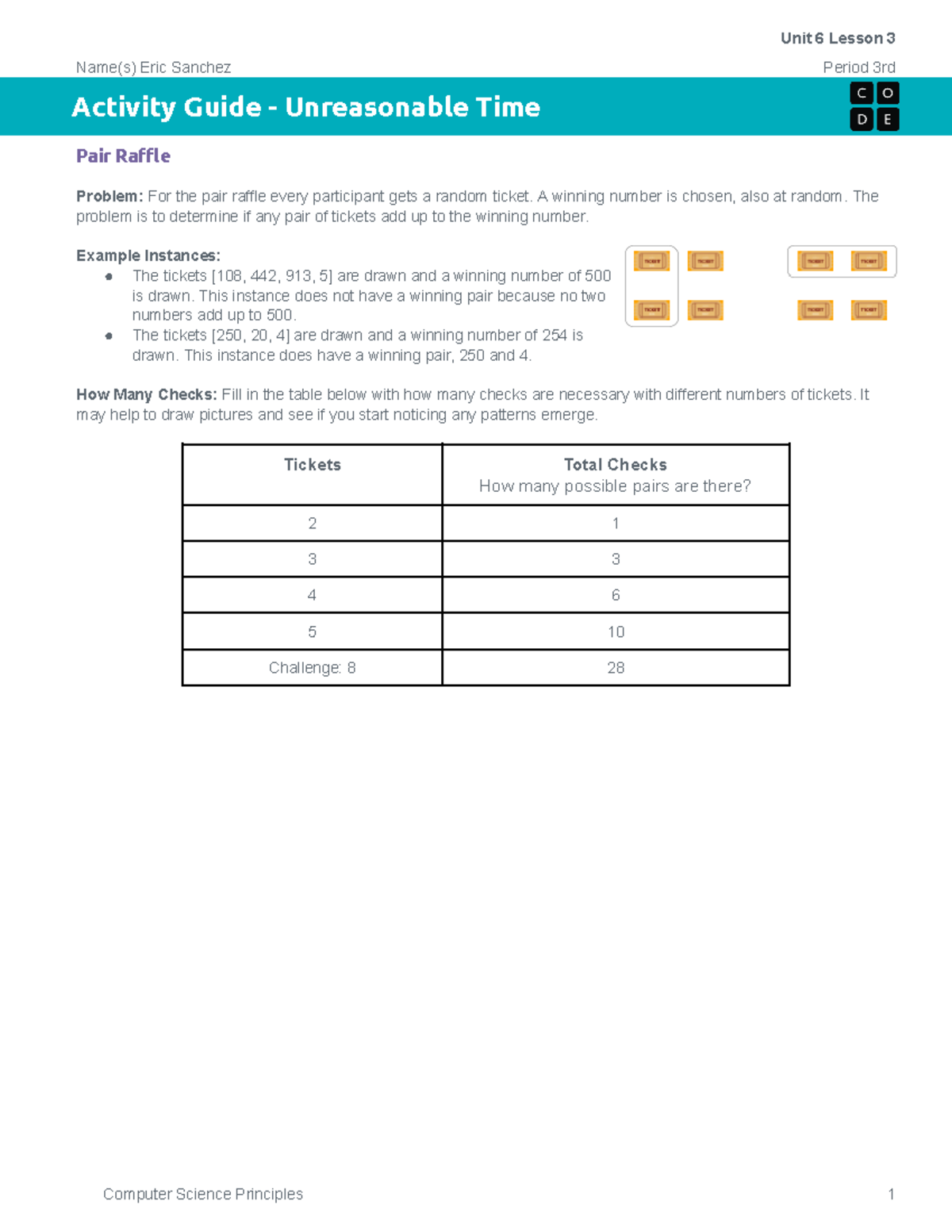 Eric Sanchez - Activity Guide - Unreasonable Time - Unit 6 Lesson 3 ...