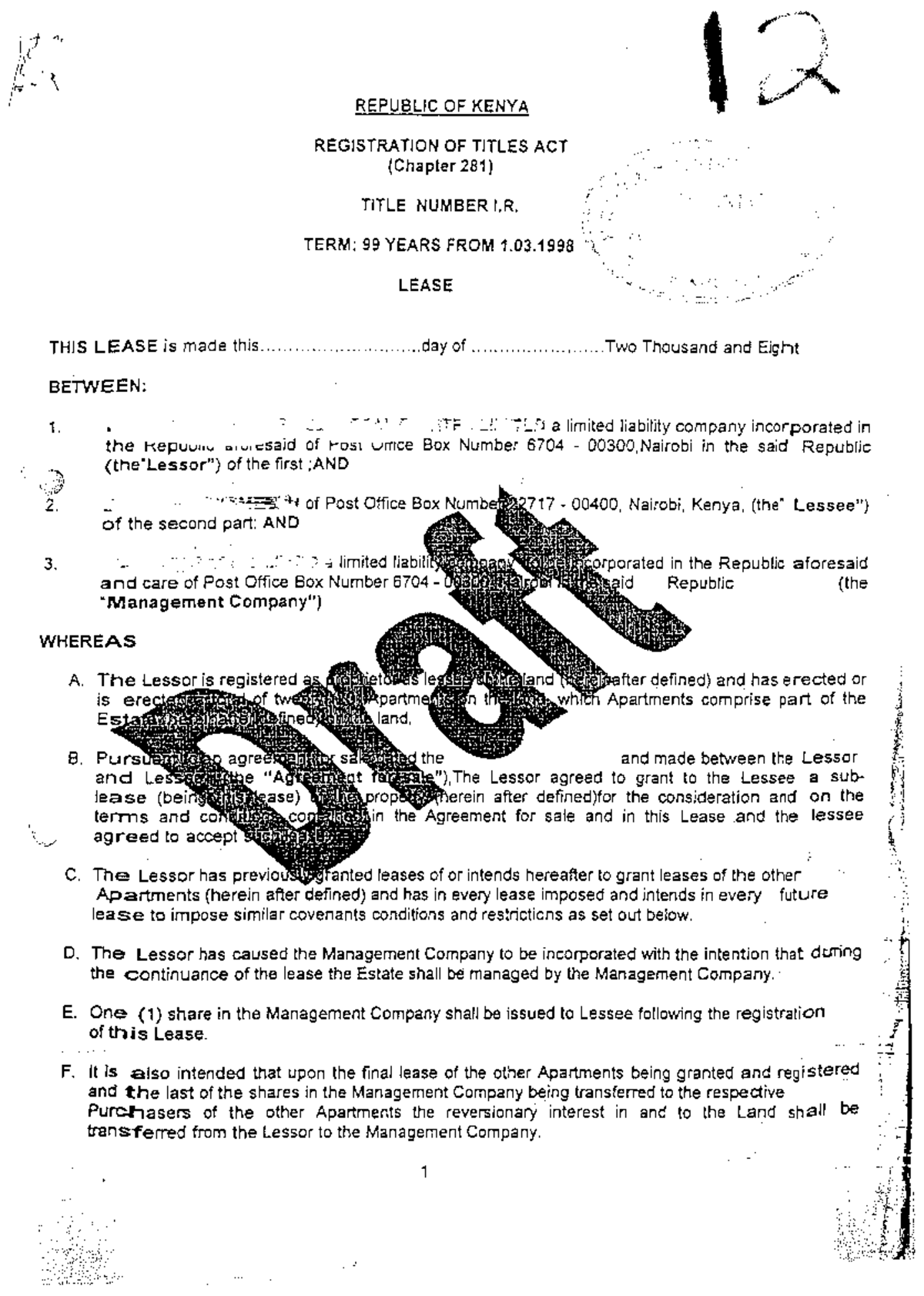 12. RTA - Lease - As per document name - prperty law - Studocu