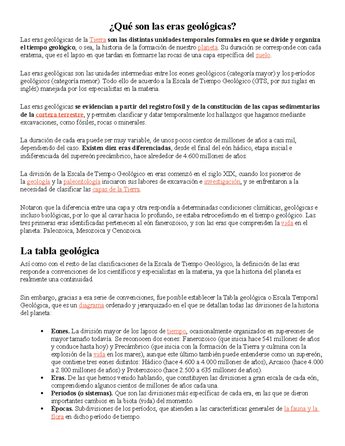 ERAS Geológicas - ¿Qué son las eras geológicas? Las eras geológicas de ...