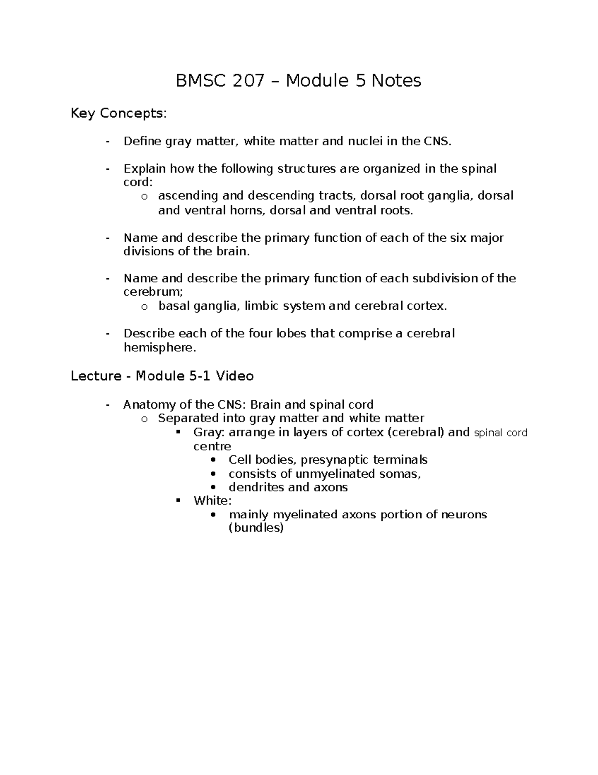 Module 5 - Notes - BMSC 207 – Module 5 Notes Key Concepts: Define gray ...
