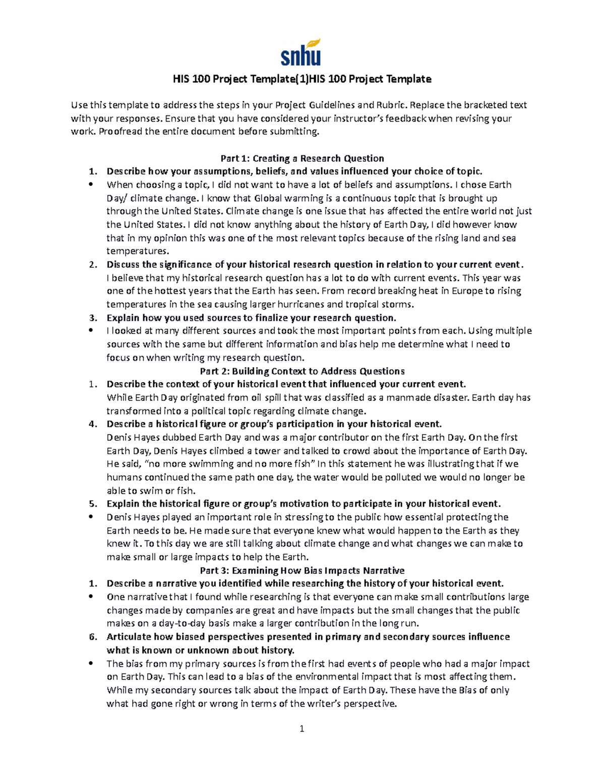 HIS 100 Project Template - HIS 100 Project Template(1)HIS 100 Project Template Use this template ...